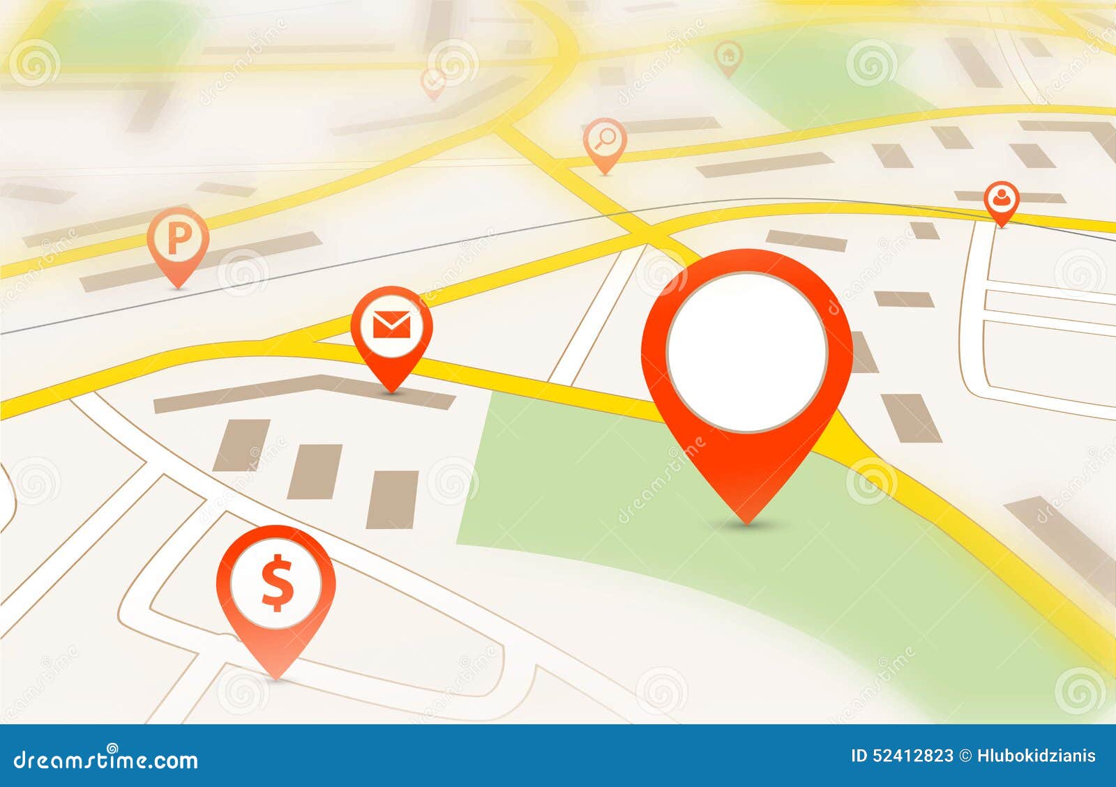 Navigation map stock vector. Illustration of place, tiltshift - 52412823