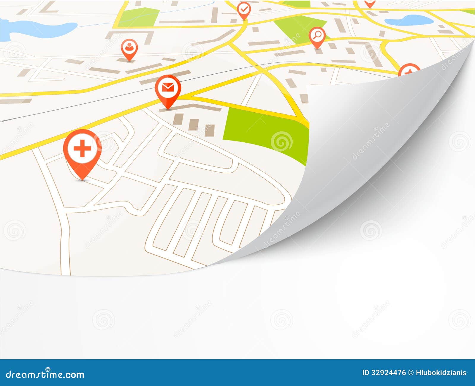 Navigation map stock vector. Illustration of route, cart - 32924476