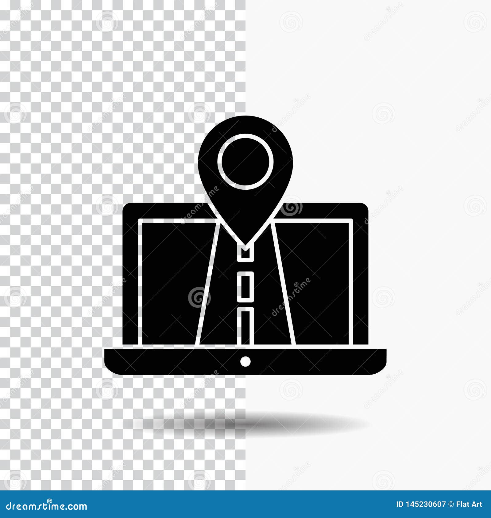 Navigation, Map, System, GPS, Route Glyph Icon on Transparent ...