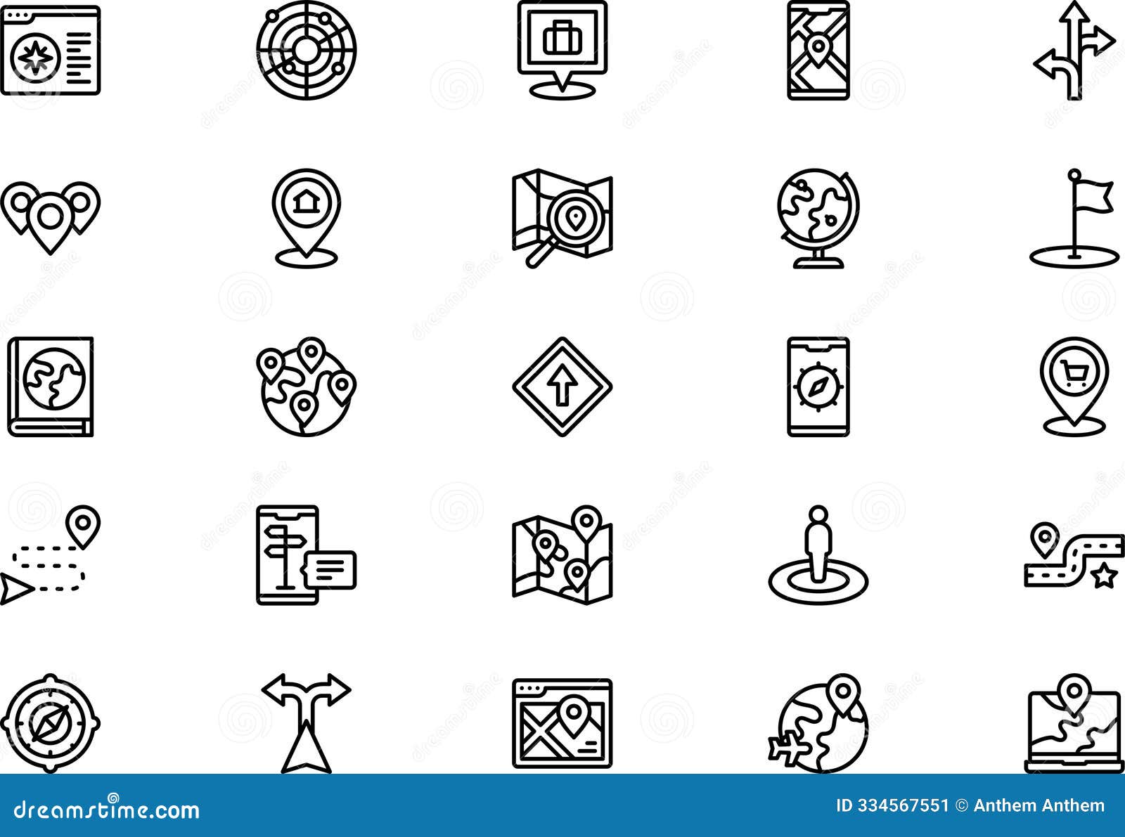 Navigation and Maps Icons Collection is a Vector Illustration with ...