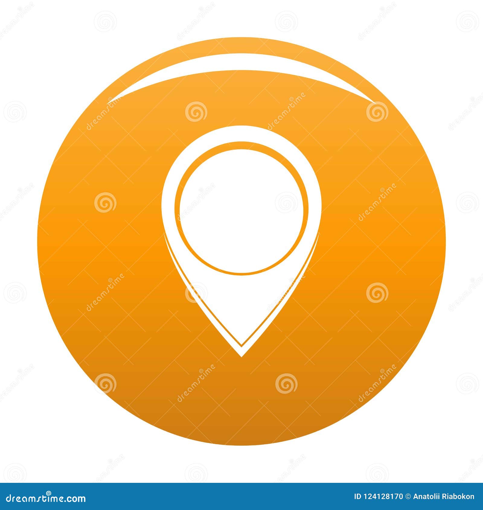 Navigation Mark Icon Vector Orange Stock Vector - Illustration of ...