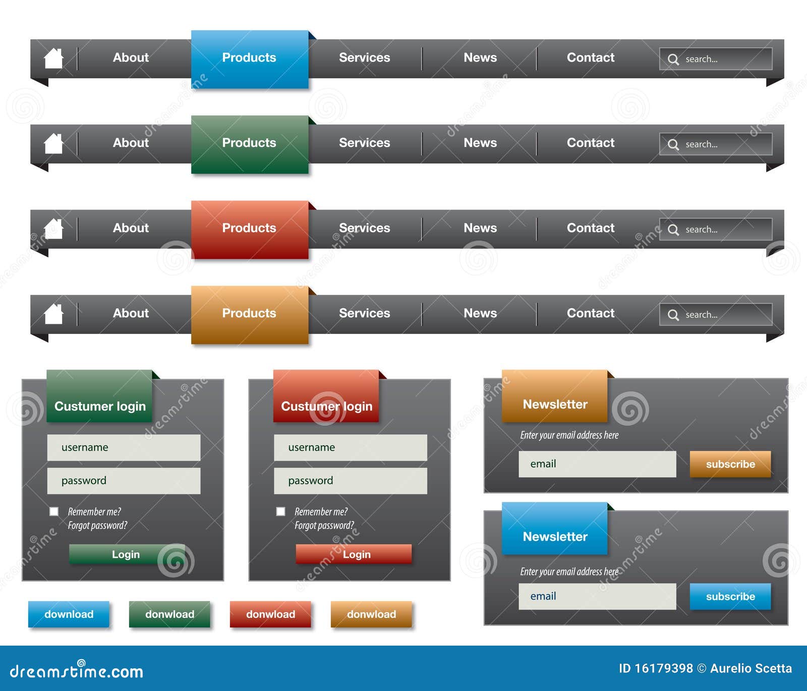 Navigation menu stock vector. Illustration of glossy - 16179398