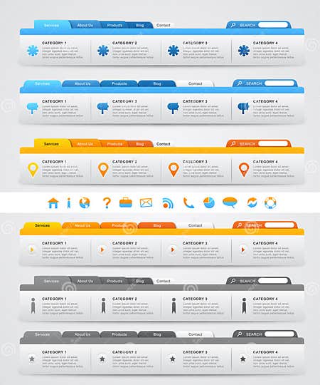 Navigation Menus for Website Stock Vector - Illustration of computer ...