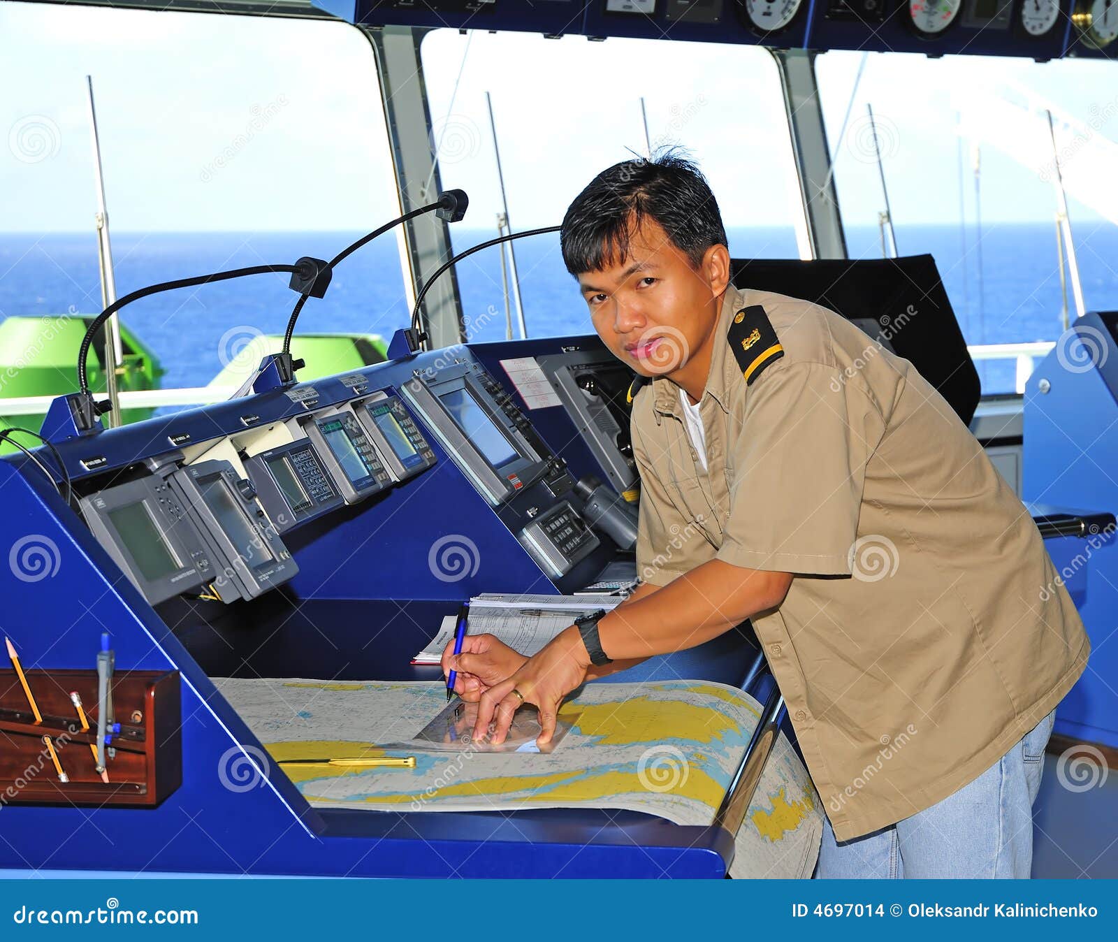 Navigation officer stock photo. Image of ocean, mate, cargo - 4697014
