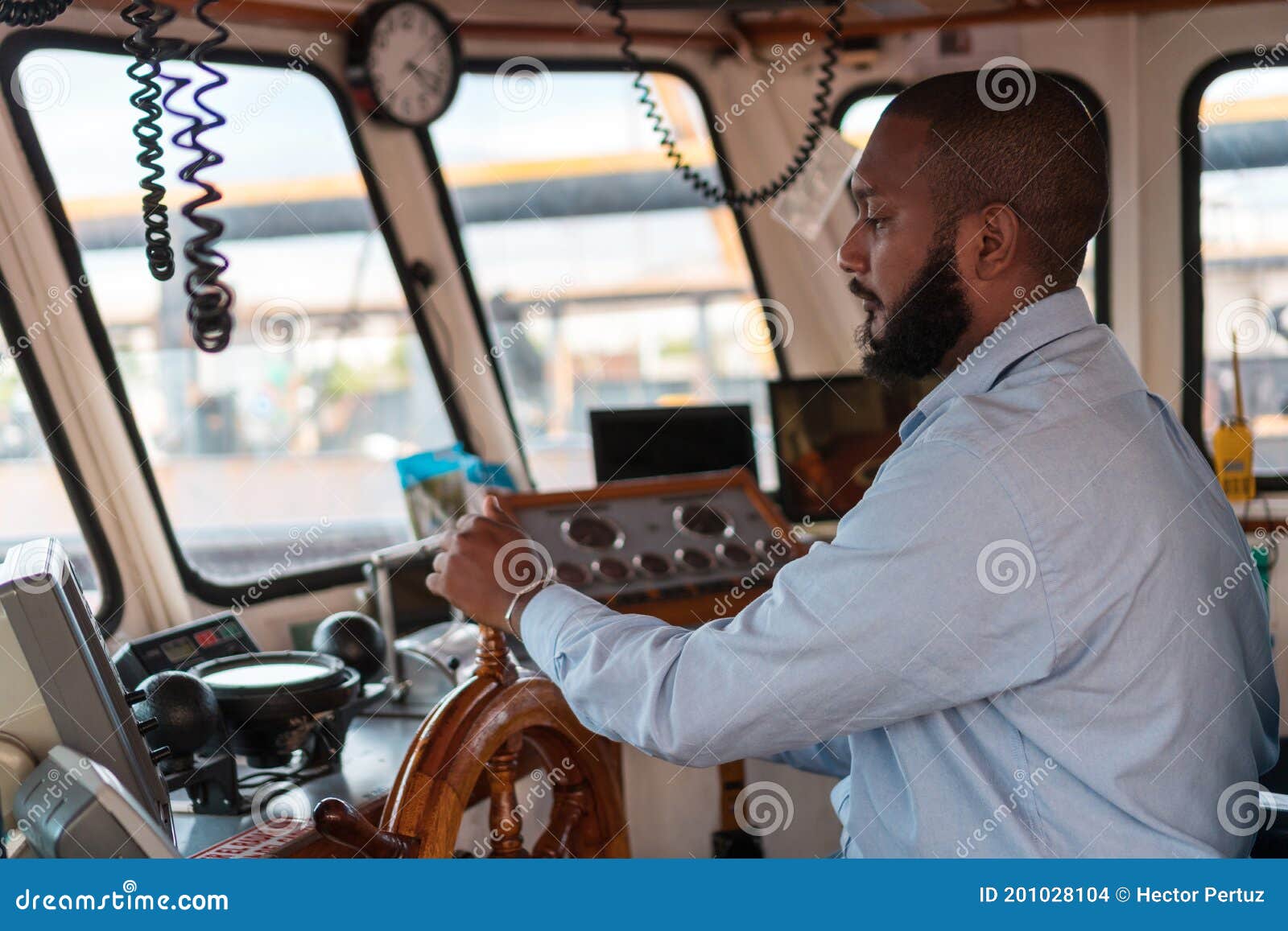 Navigation Officer Driving the Ship Stock Photo - Image of accelerate ...