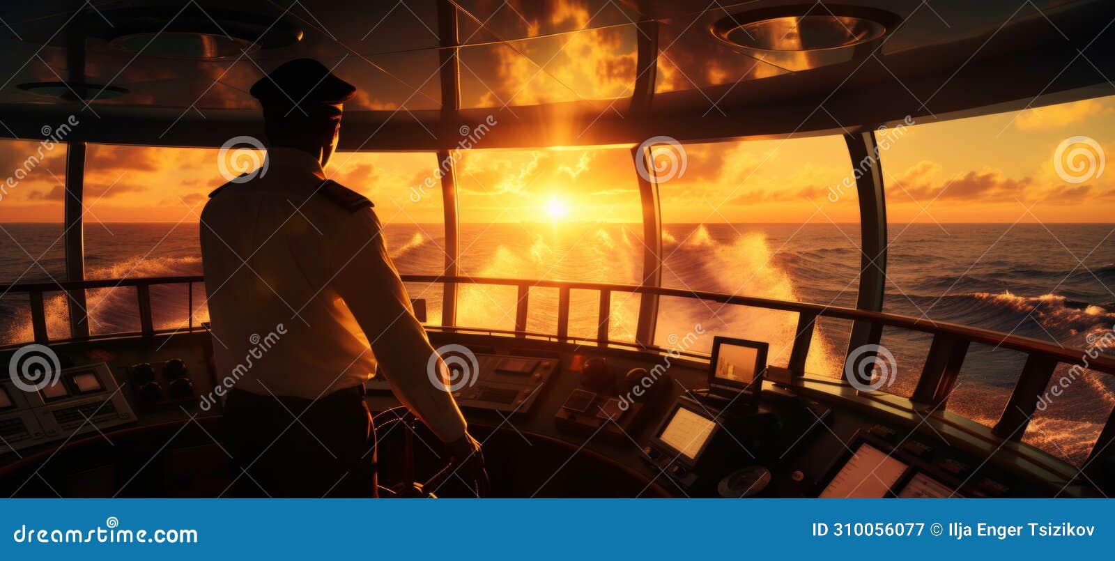 Navigation Officer Overseeing Cruise Ship Operations during Cargo ...