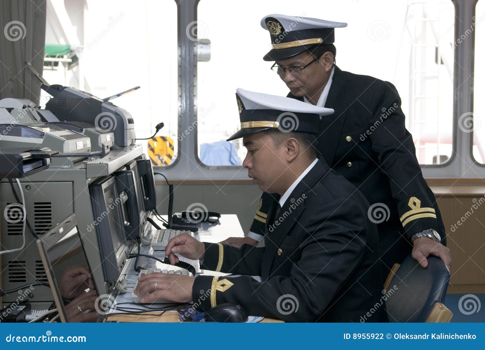 Navigation officers stock photo. Image of junior, looking - 8955922