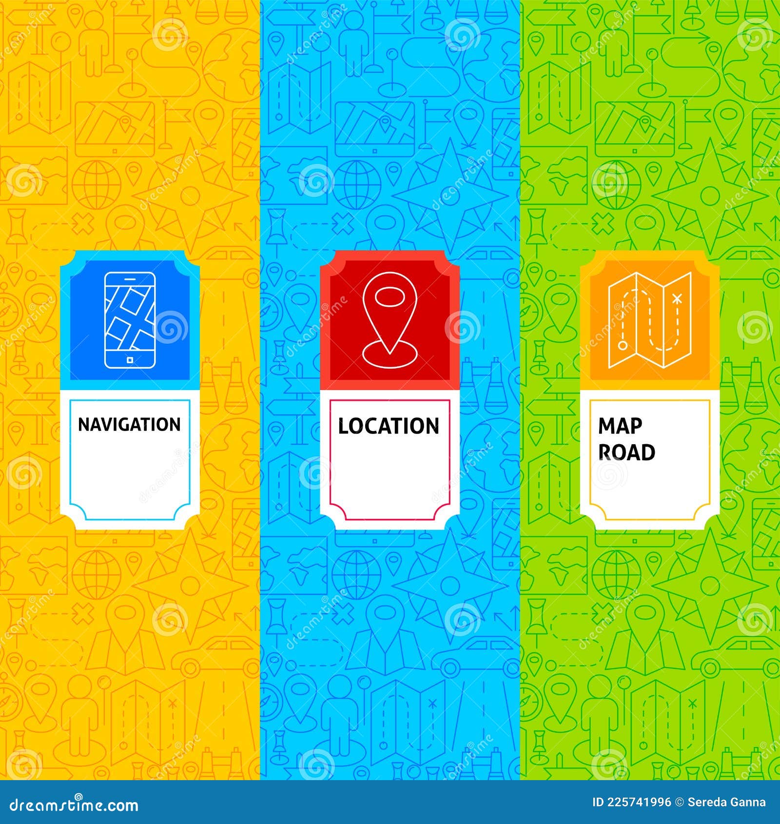 Navigation Package Labels stock vector. Illustration of mark - 225741996