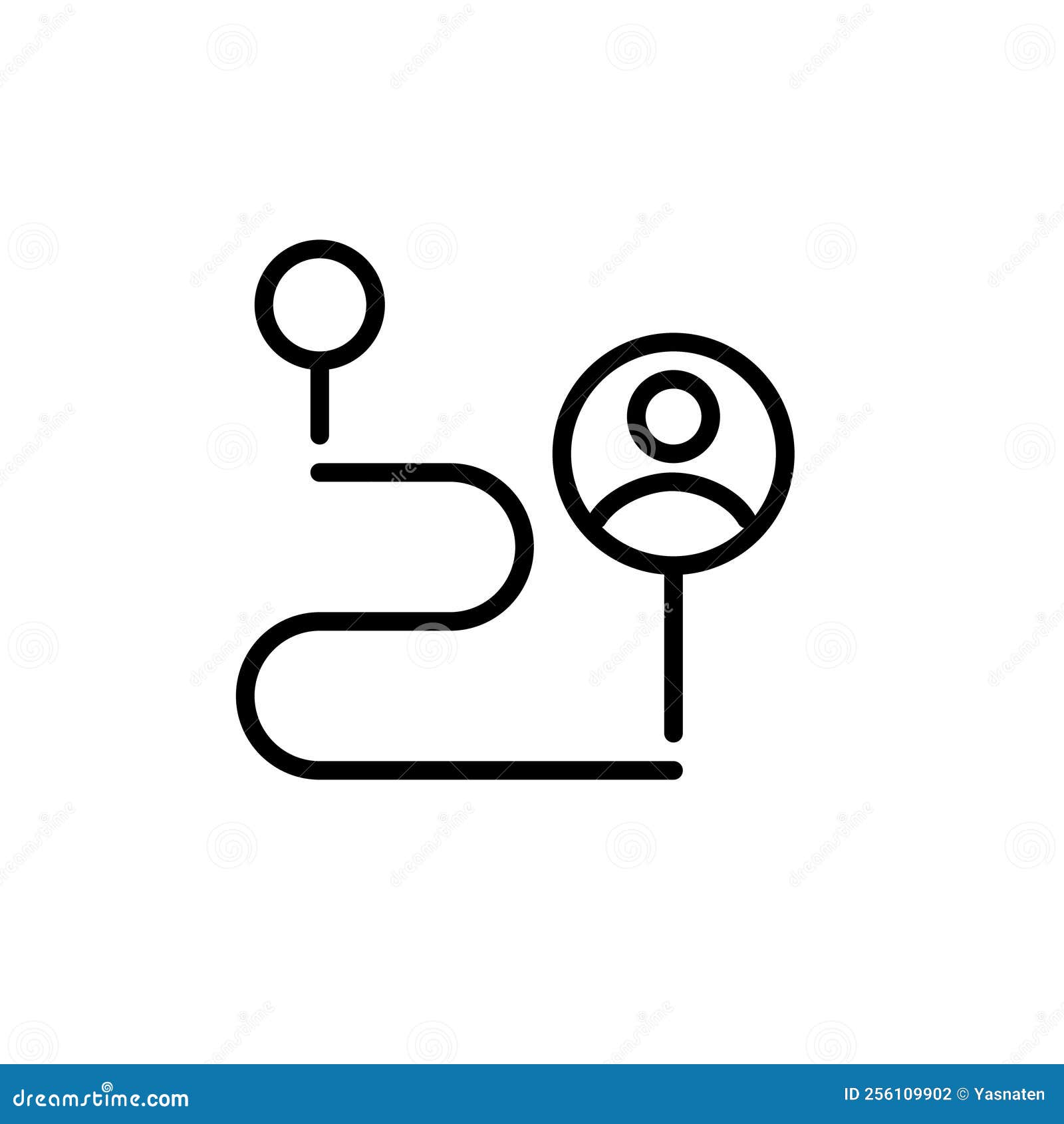 Navigation Path Outline. Route To User. Pixel Perfect, Editable Stroke Line Icon Stock Vector ...