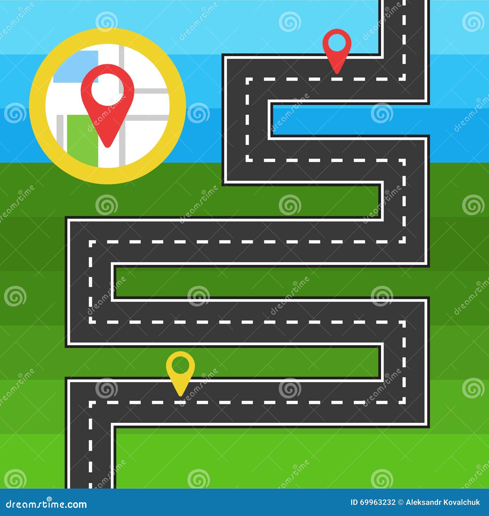 Navigation path stock vector. Illustration of concept - 69963232