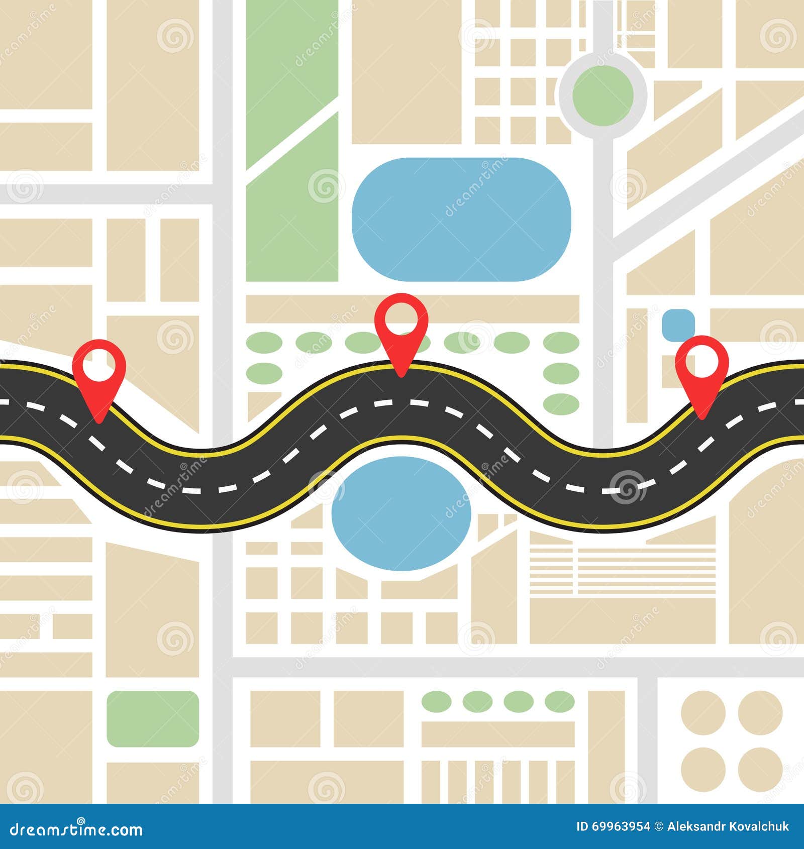 Navigation path stock vector. Illustration of development - 69963954