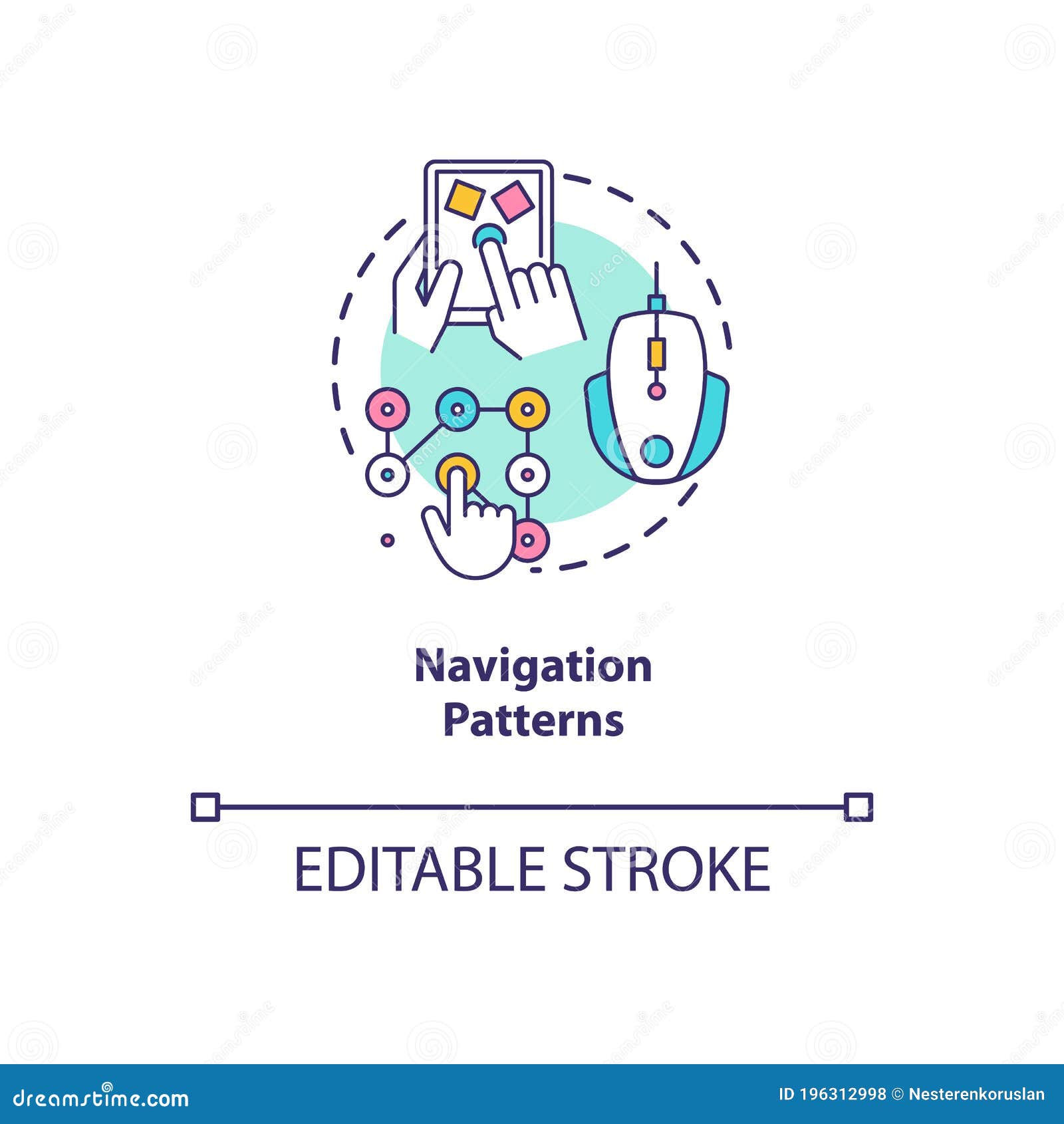 Navigation Patterns Concept Icon Stock Vector - Illustration of line ...