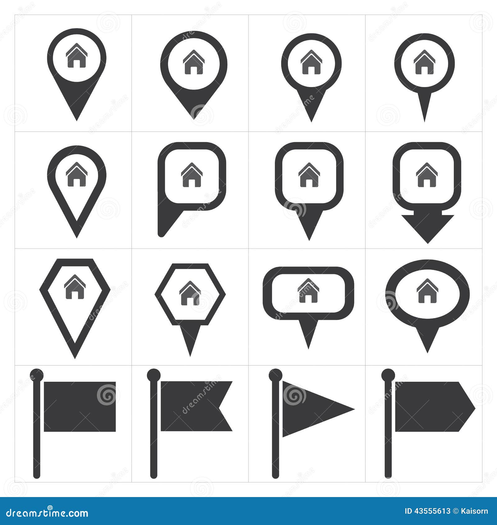 Navigation pin icon stock vector. Illustration of marker - 43555613