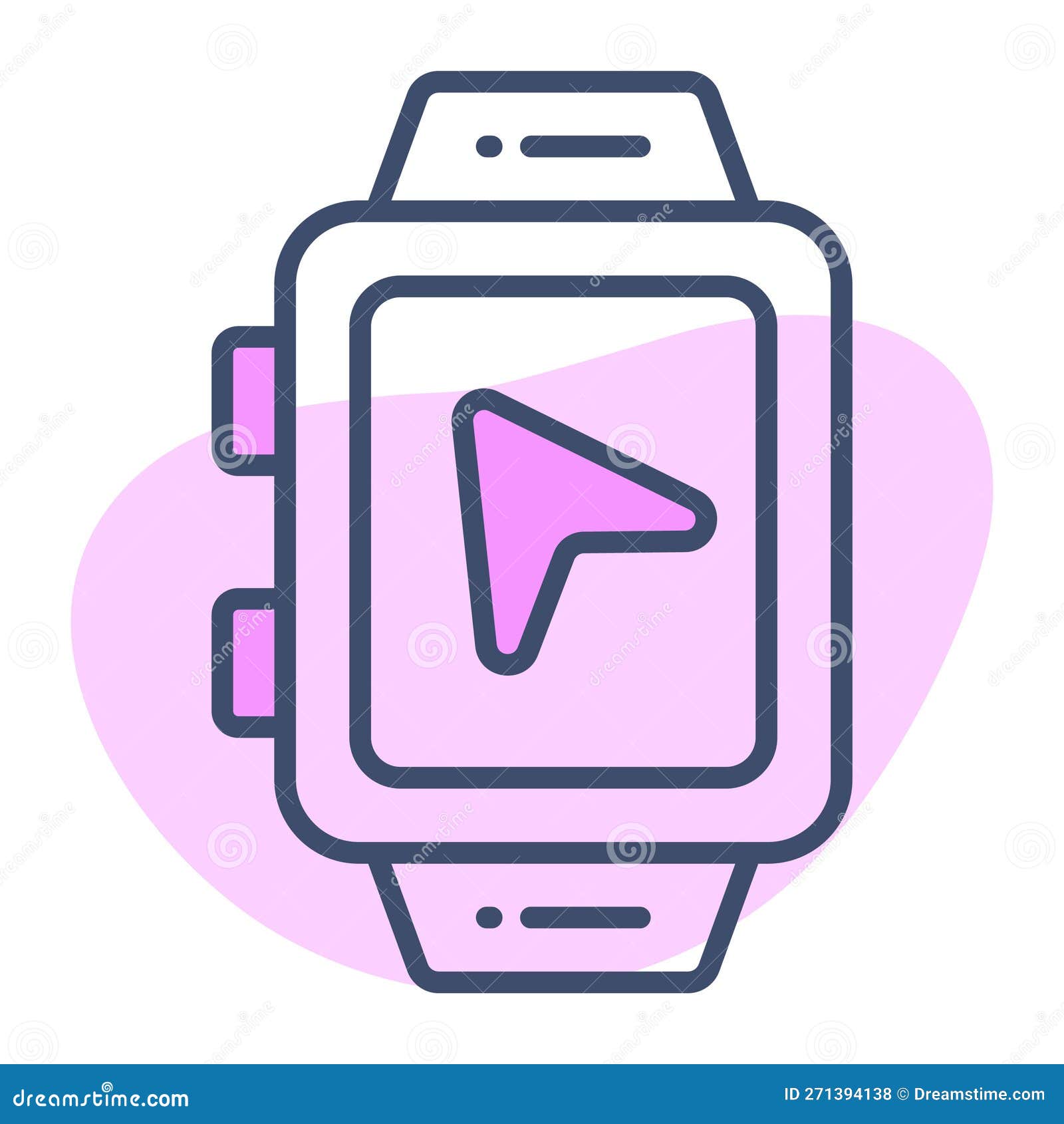 Navigation Pin Inside Watch Showing Vector of Smartwatch Stock Vector ...