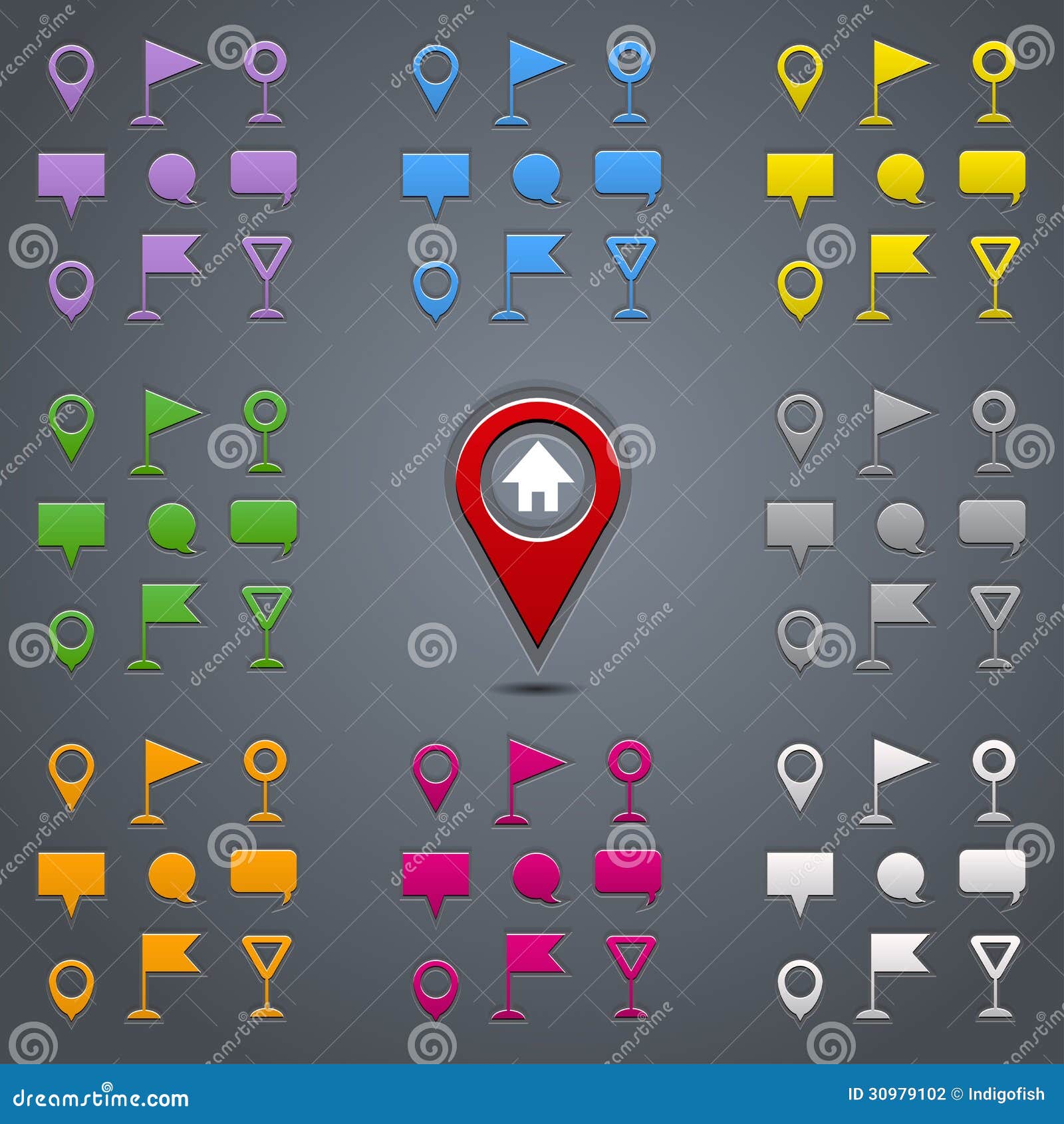 Navigation pins stock vector. Illustration of design - 30979102