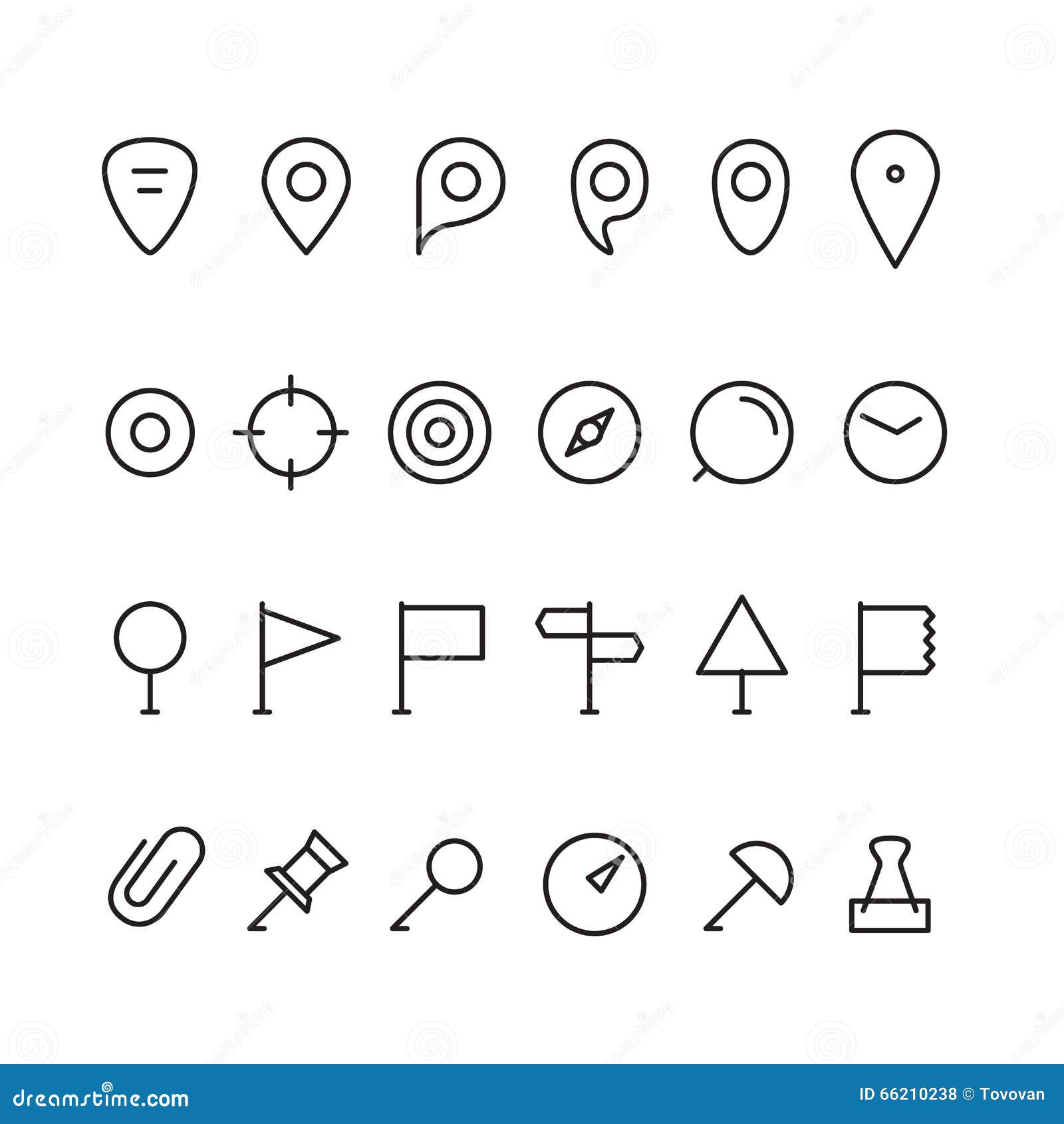Navigation pins collection stock vector. Illustration of button - 66210238