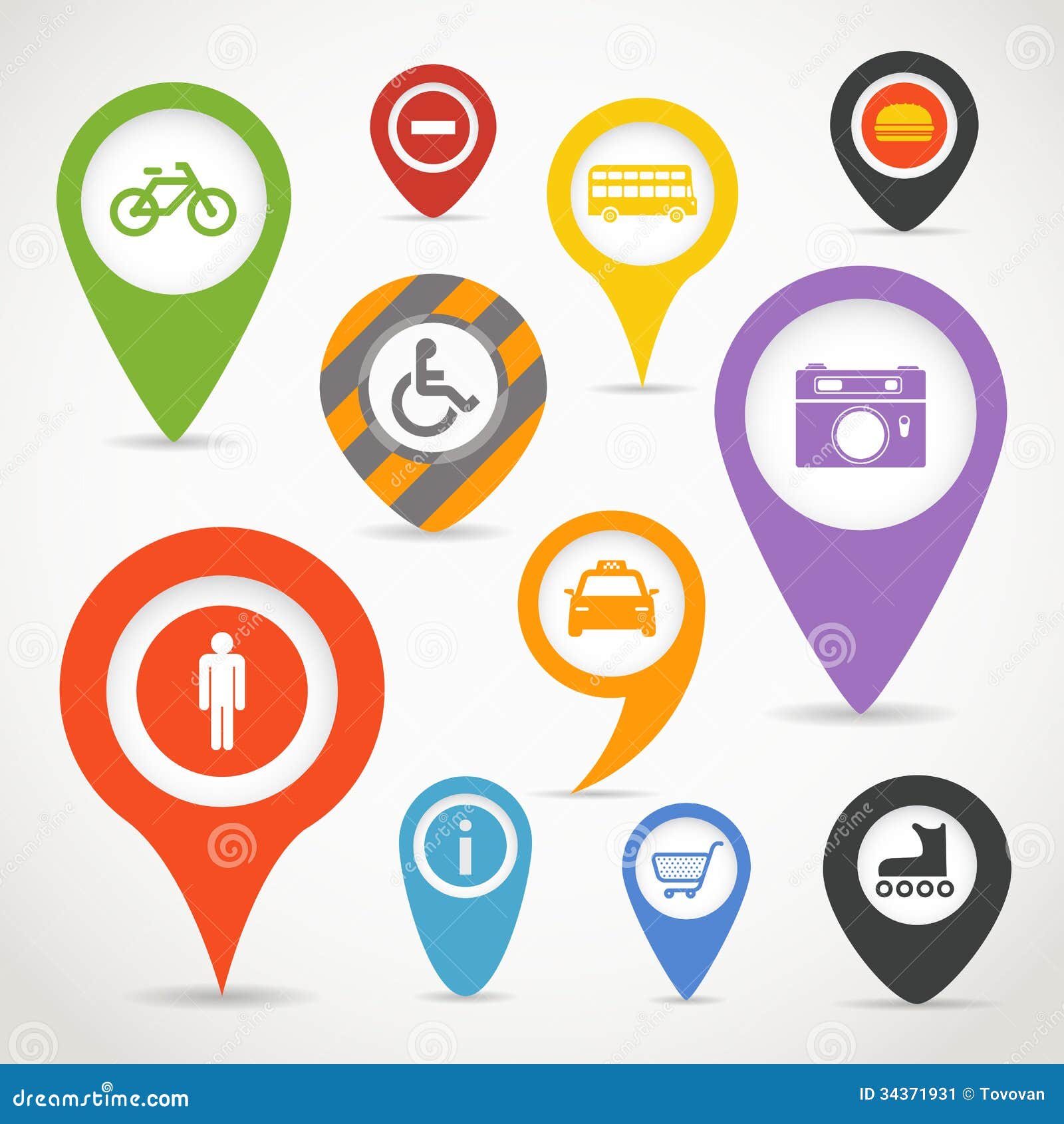 Navigation pins stock vector. Illustration of place, direction - 34371931