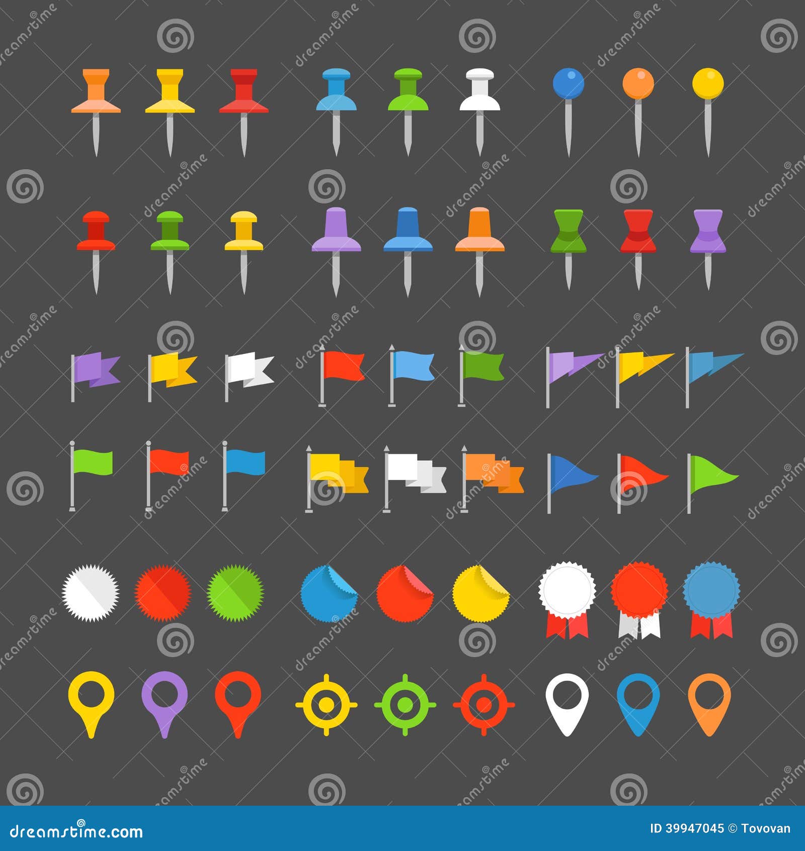 Navigation Pins, Flags and Insignias Stock Vector - Illustration of ...