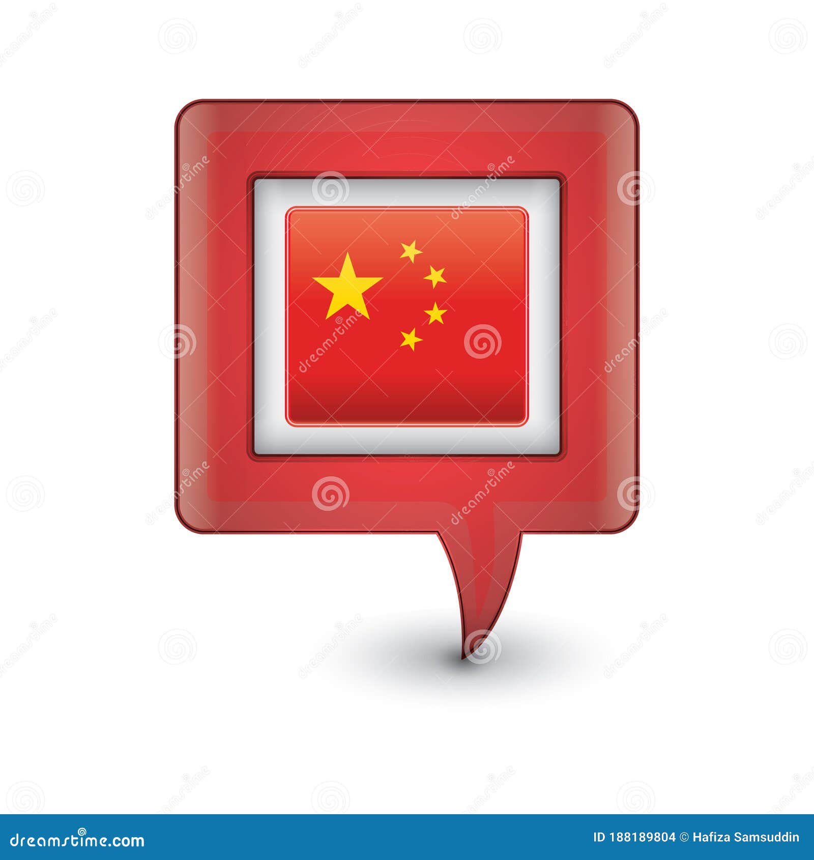 Navigation Pointer with China Flag. Vector Illustration Decorative ...