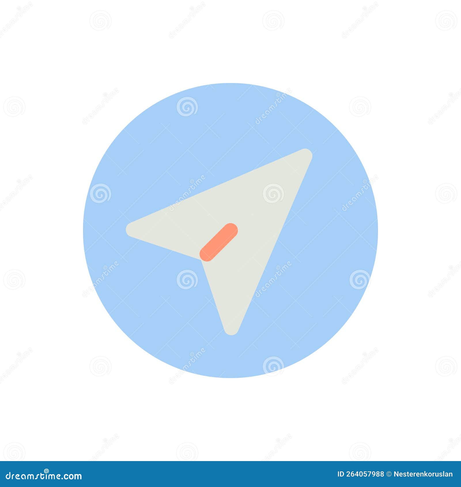 Navigation Pointer Flat Color Ui Icon Stock Vector - Illustration of mobile, flat: 264057988