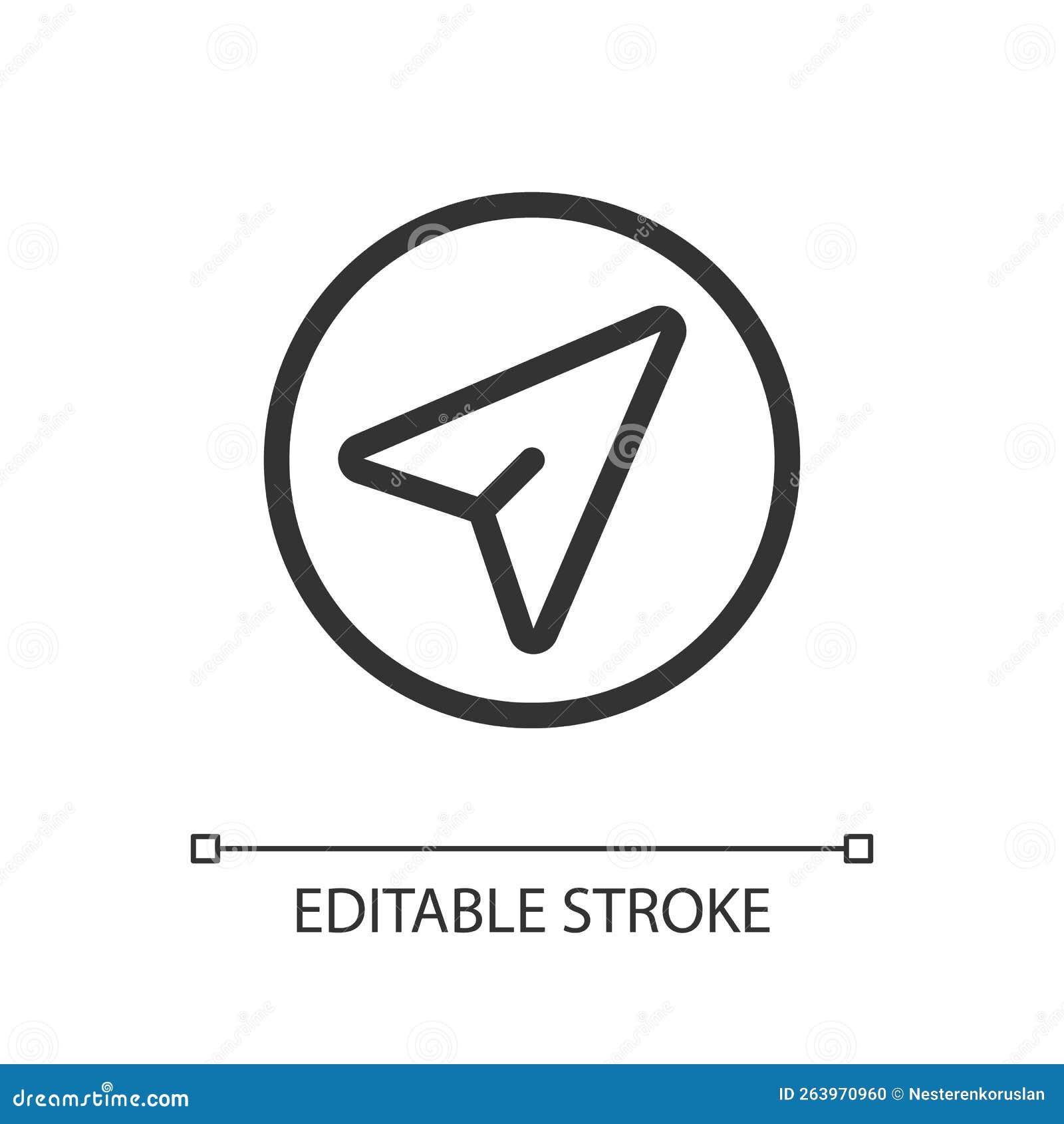 Navigation Pointer Pixel Perfect Linear Ui Icon Stock Vector ...