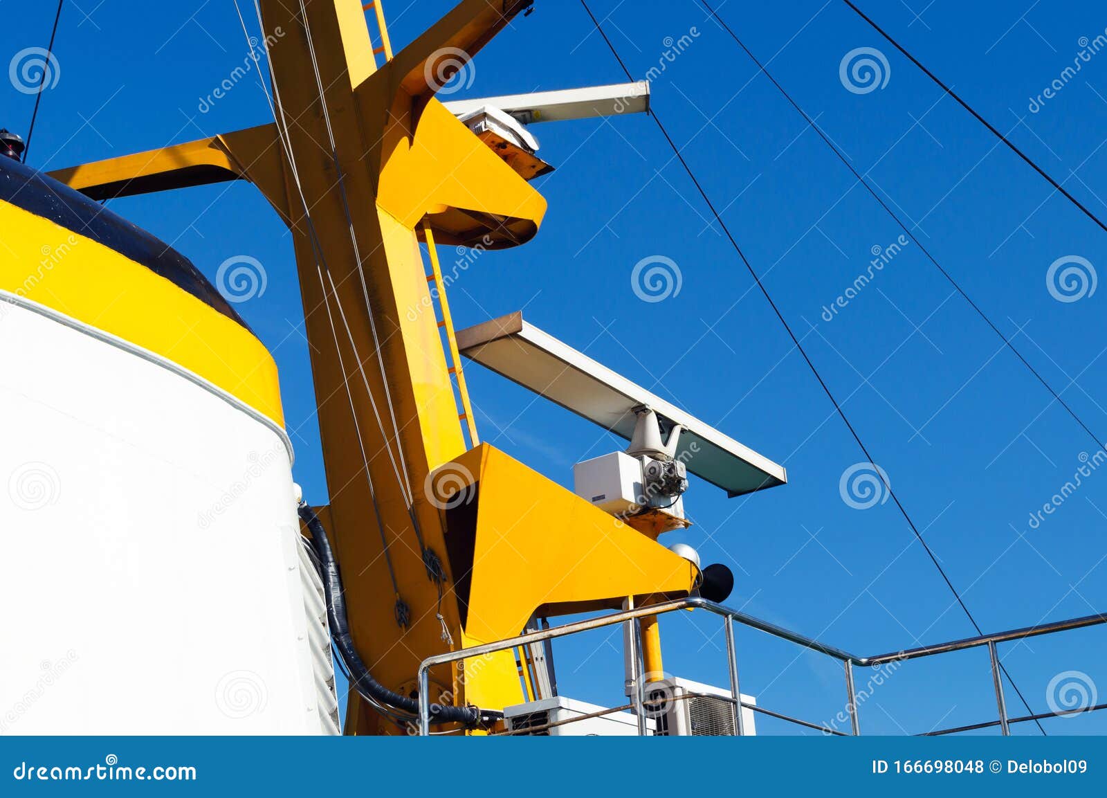 Navigation Radar on the Mast of a Passenger Ship Stock Photo - Image of ...