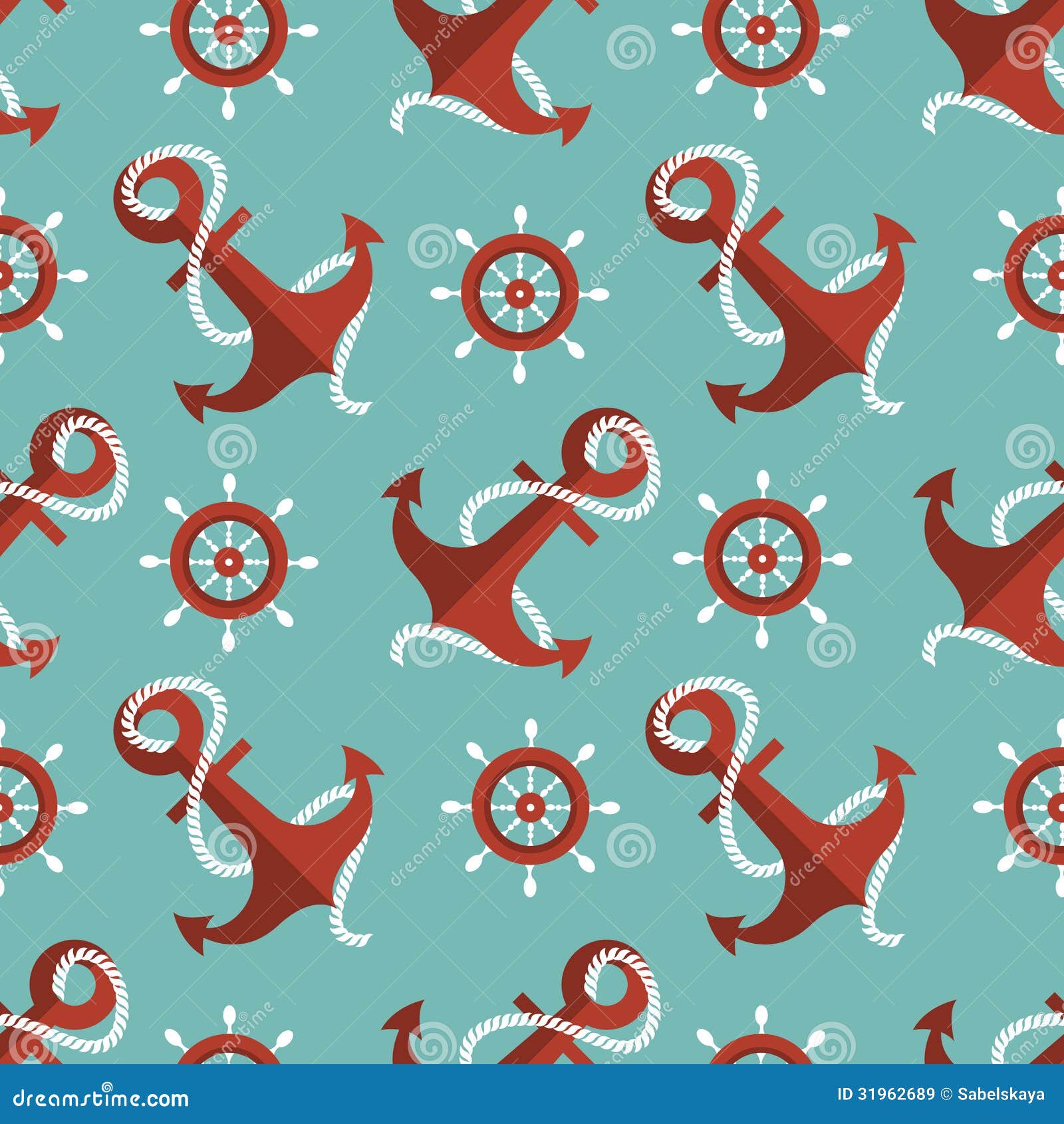 Navigation Seamless Pattern with an Anchor and a S Stock Vector ...