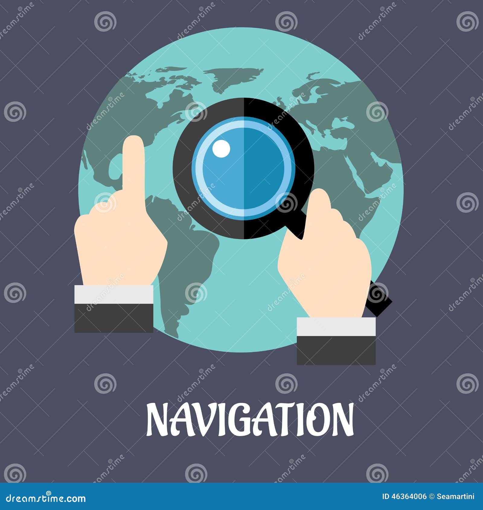 Navigation or Search Flat Concept Stock Vector - Illustration of ...