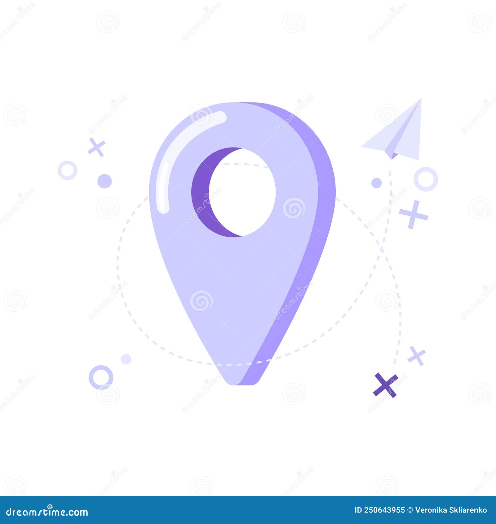 Navigation Service Concept with Map Pin Icon Flat Vector Illustration ...