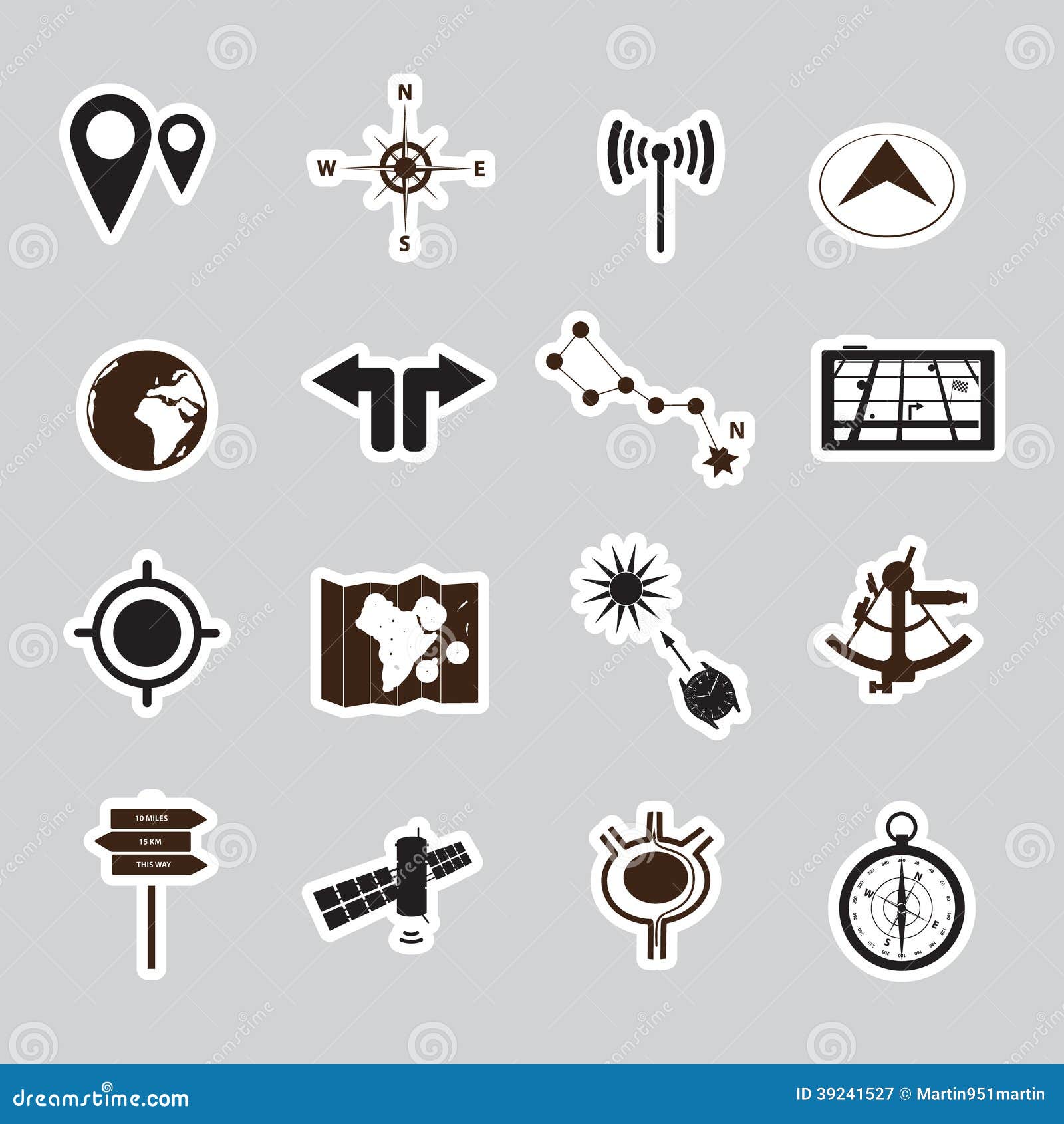 Navigation Stickers Set Eps10 Stock Vector - Illustration of symbols ...