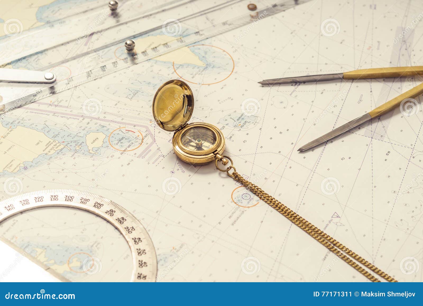 Navigation Still-life. Skipper Equipment. Stock Image - Image of ...