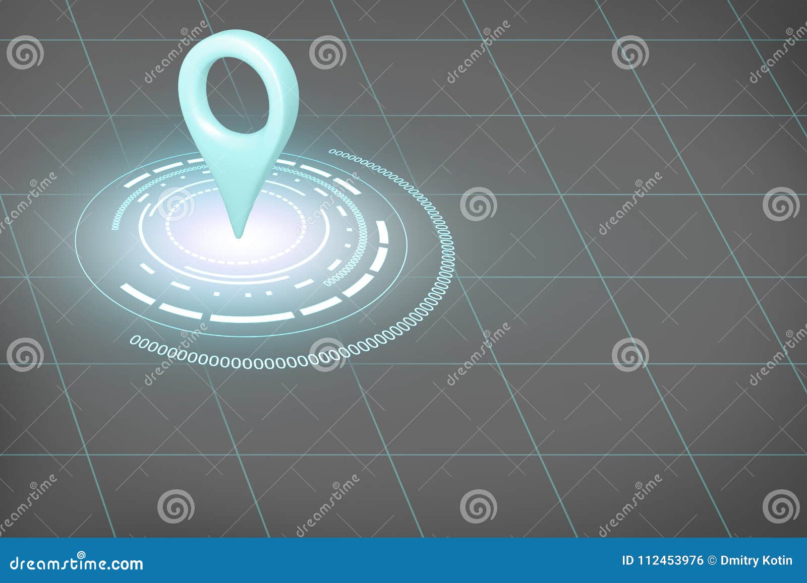 Navigation Symbol on the Gray Grid. 3d Rendering. Stock Illustration ...