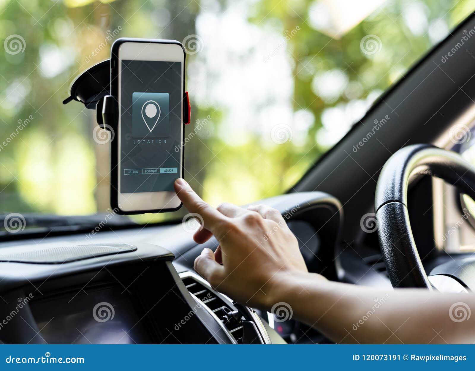 Navigation System Application on a Phone Screen Stock Image - Image of ...