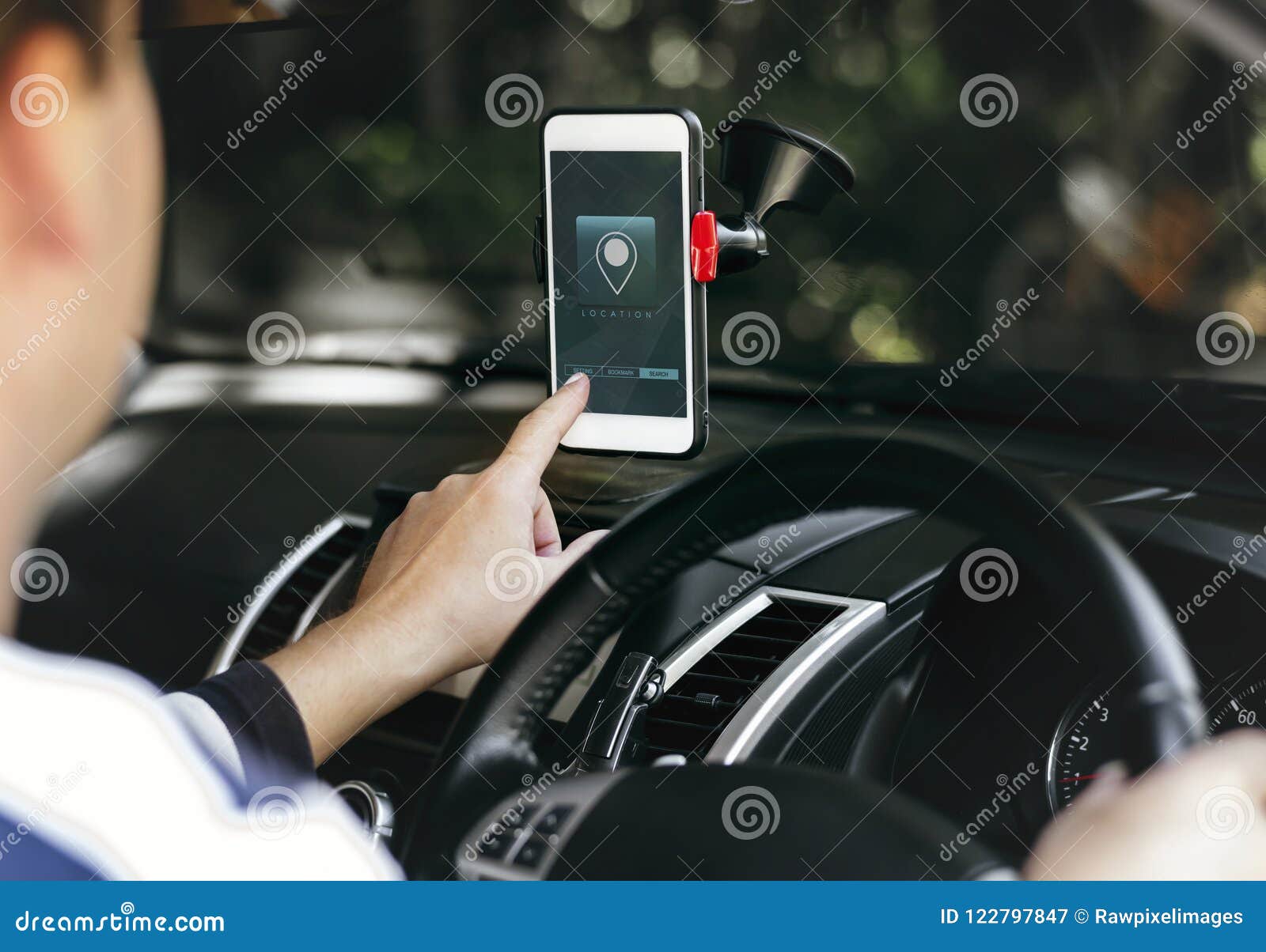 Navigation System Application on a Phone Screen Stock Image - Image of ...