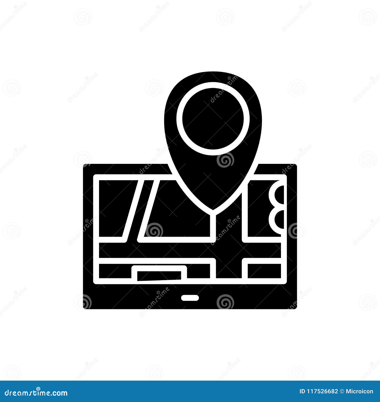 Navigation System Black Icon Concept. Navigation System Flat Vector ...