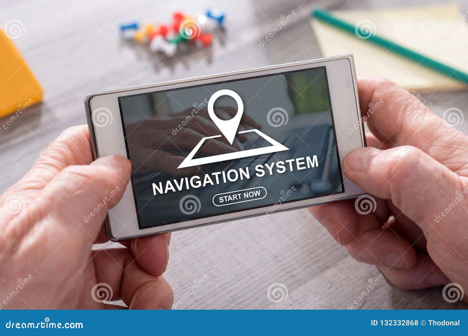 Concept of Navigation System Stock Photo - Image of smartphone ...