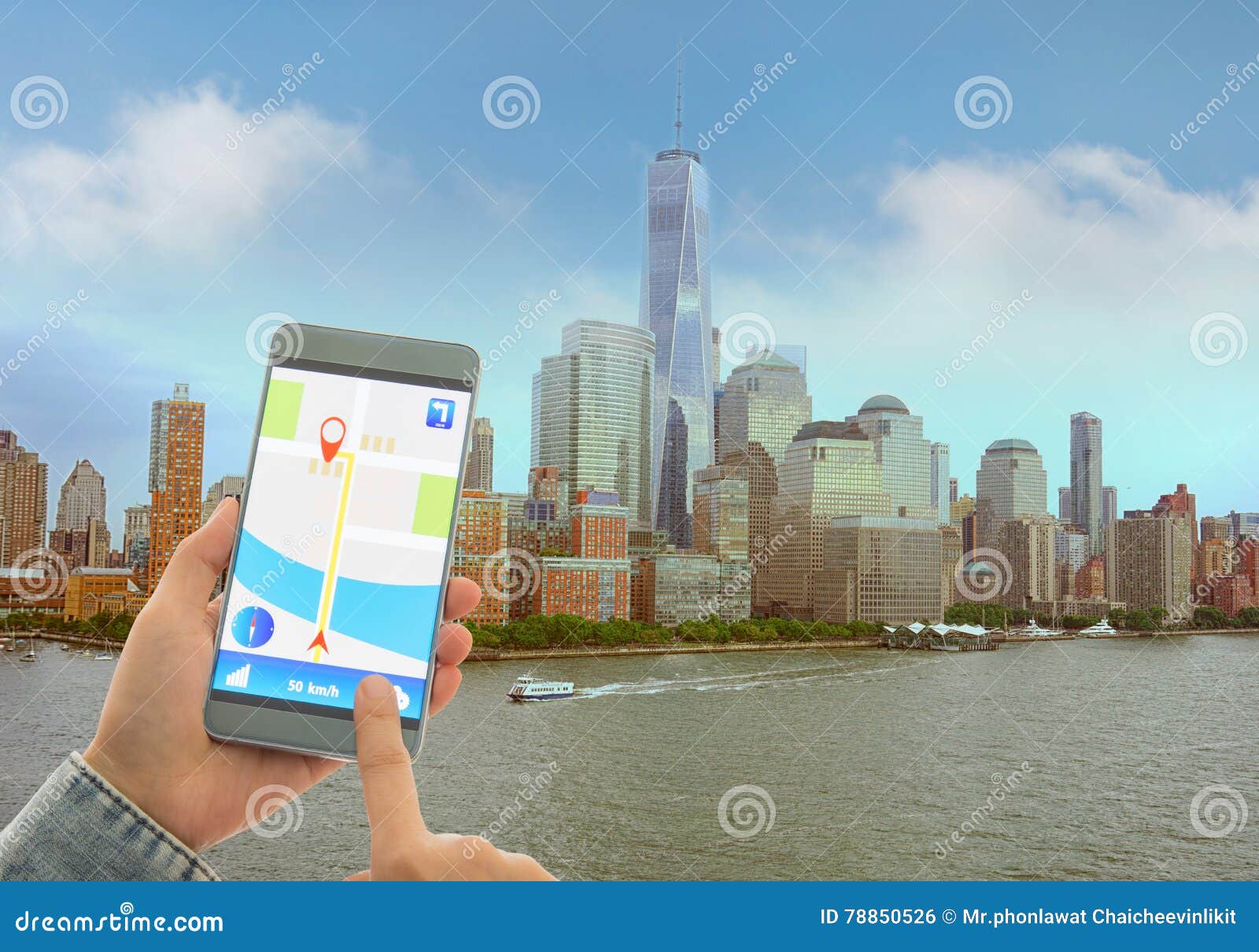 Navigation System or GPS Smartphone Stock Photo - Image of adventure ...