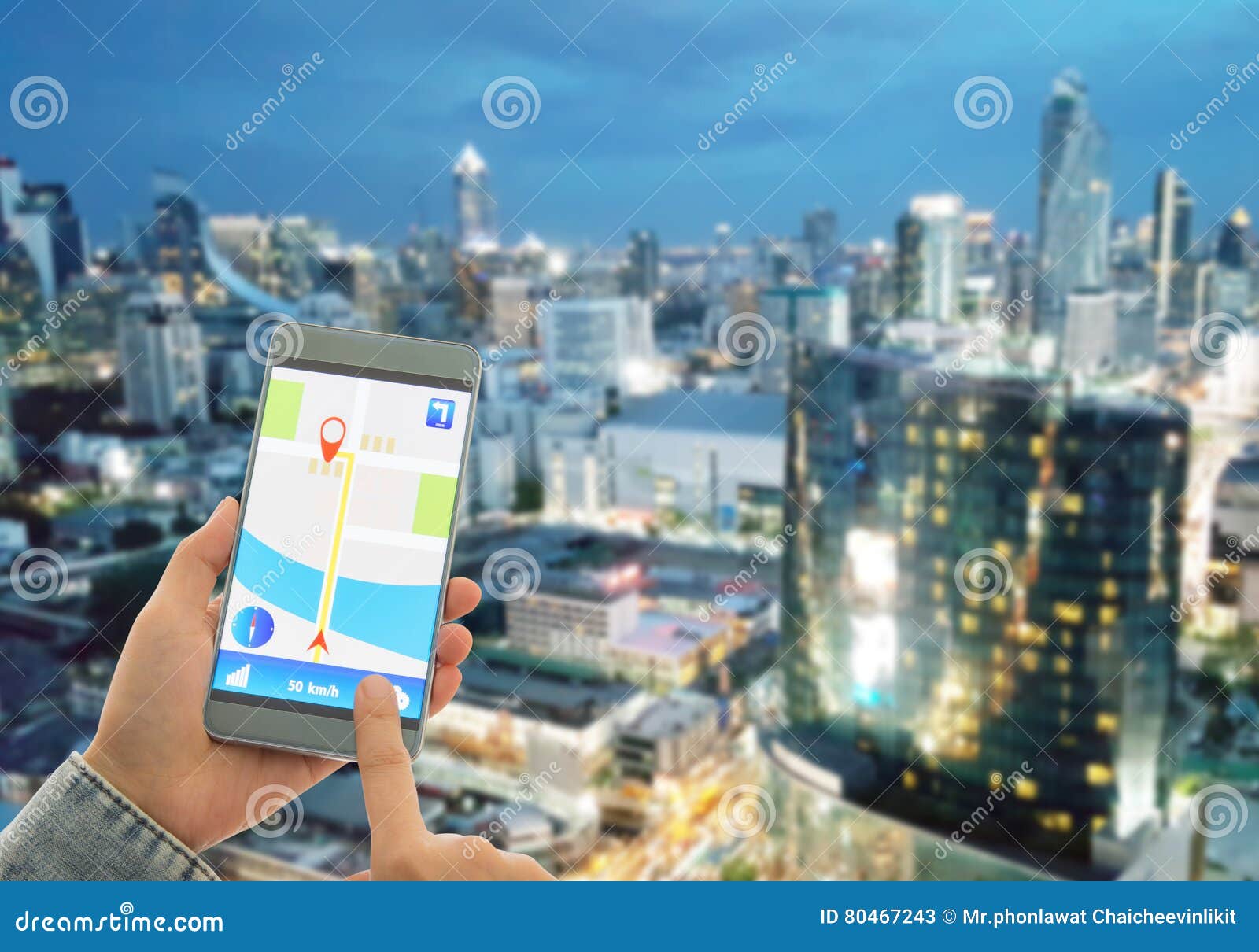 Navigation System or GPS Smartphone Stock Image - Image of holidays ...