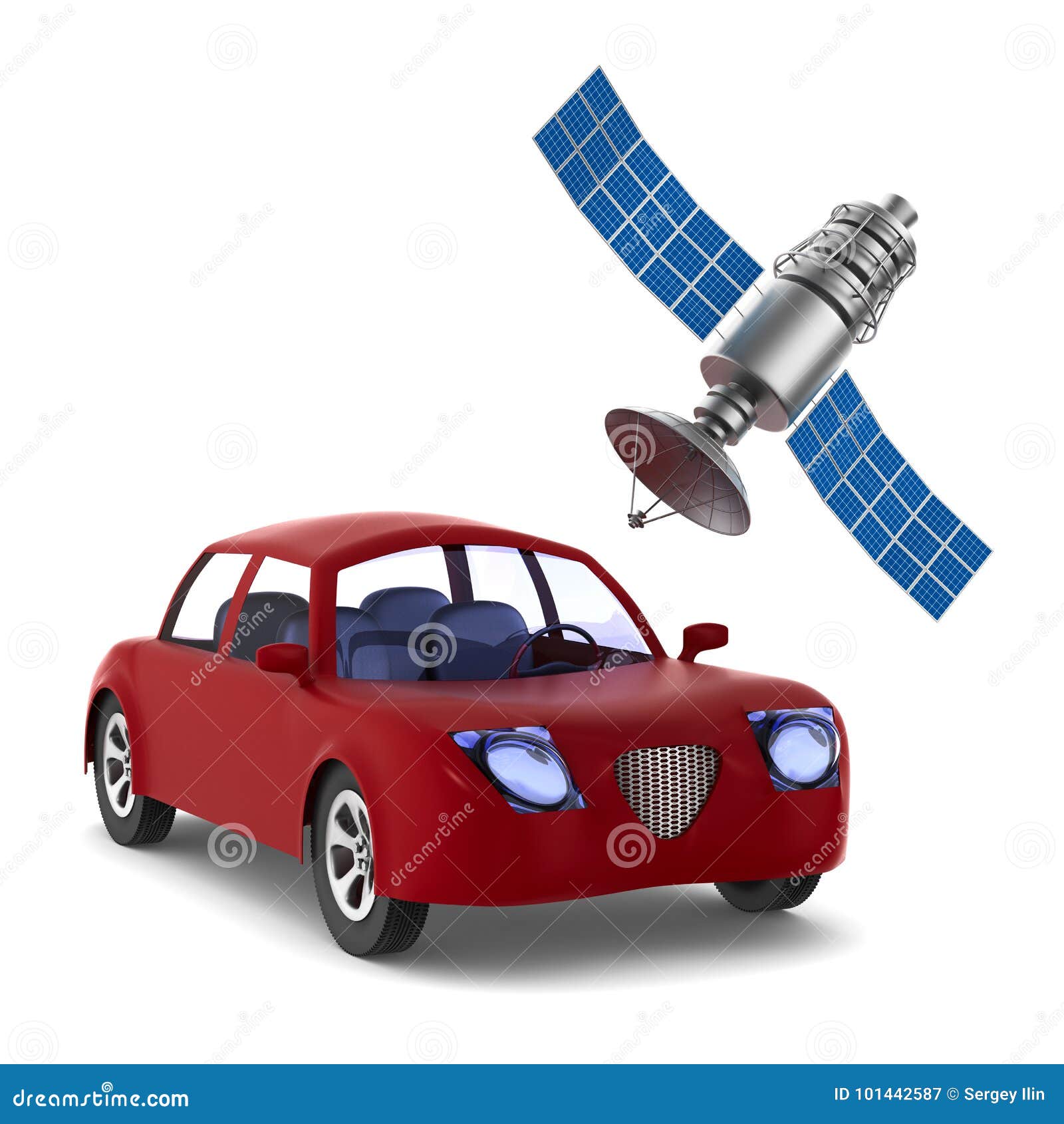 Navigation System. Isolated 3D Illustration Stock Illustration ...