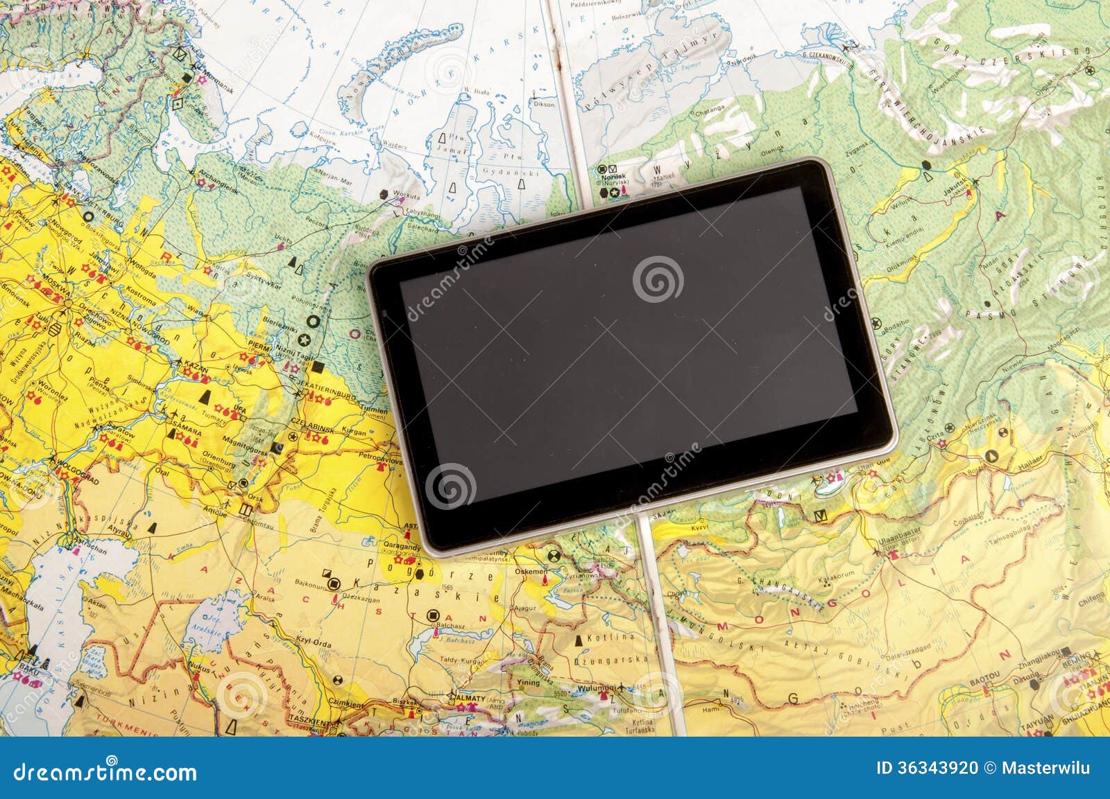 Navigation System and Road Map Stock Photo - Image of auto, modern ...