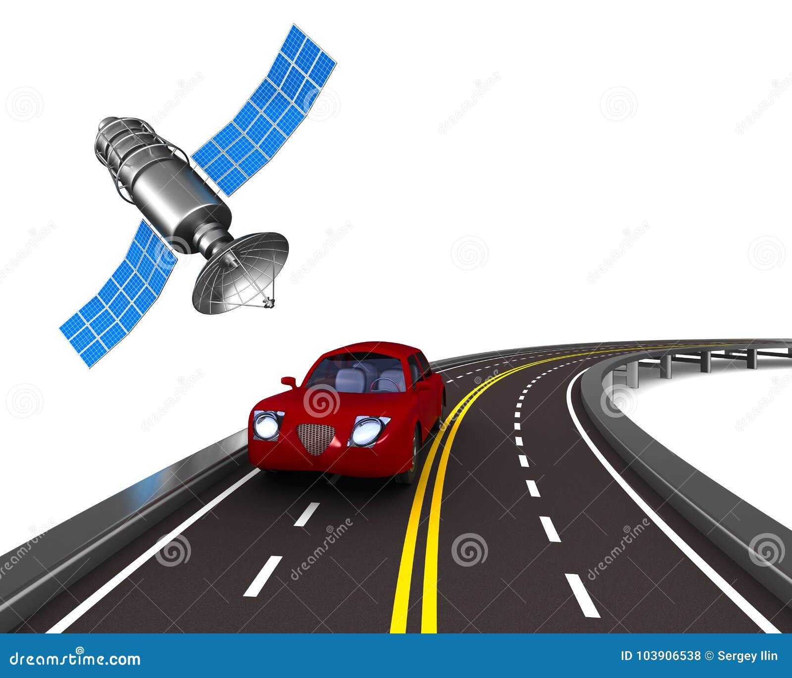 Navigation System on White Background. Isolated 3d Illustration Stock ...