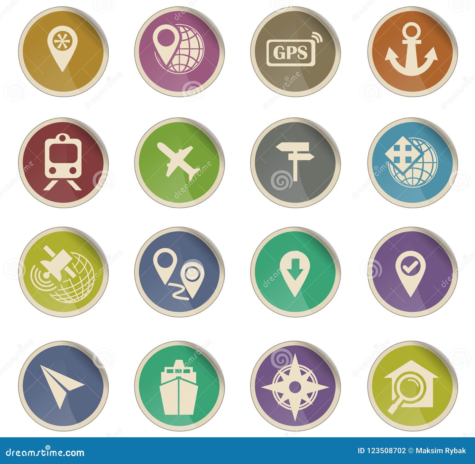 Navigation icon set stock vector. Illustration of symbol - 123508702