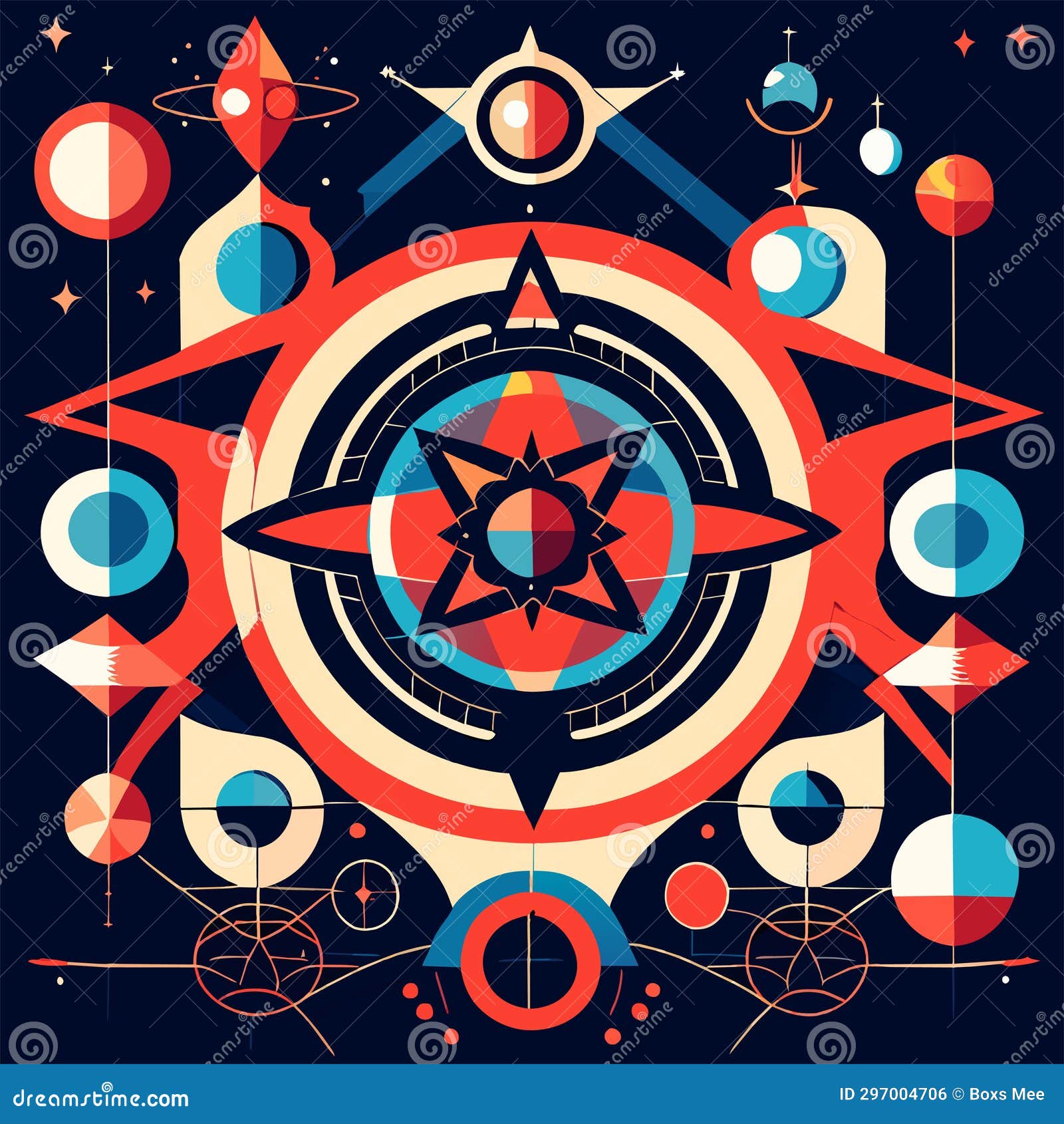 Navigation Vector Illustration. Abstract Background with Compass and ...