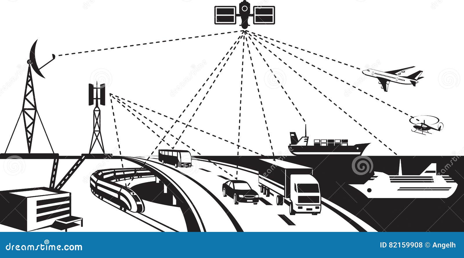 Navigation and Vehicle Tracking Stock Vector - Illustration of ...