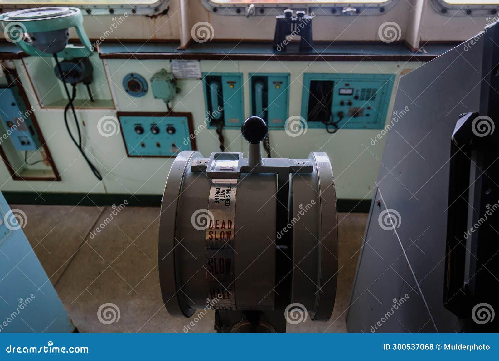 Navigational Bridge and Control Device on Old Abandoned Ship Stock ...