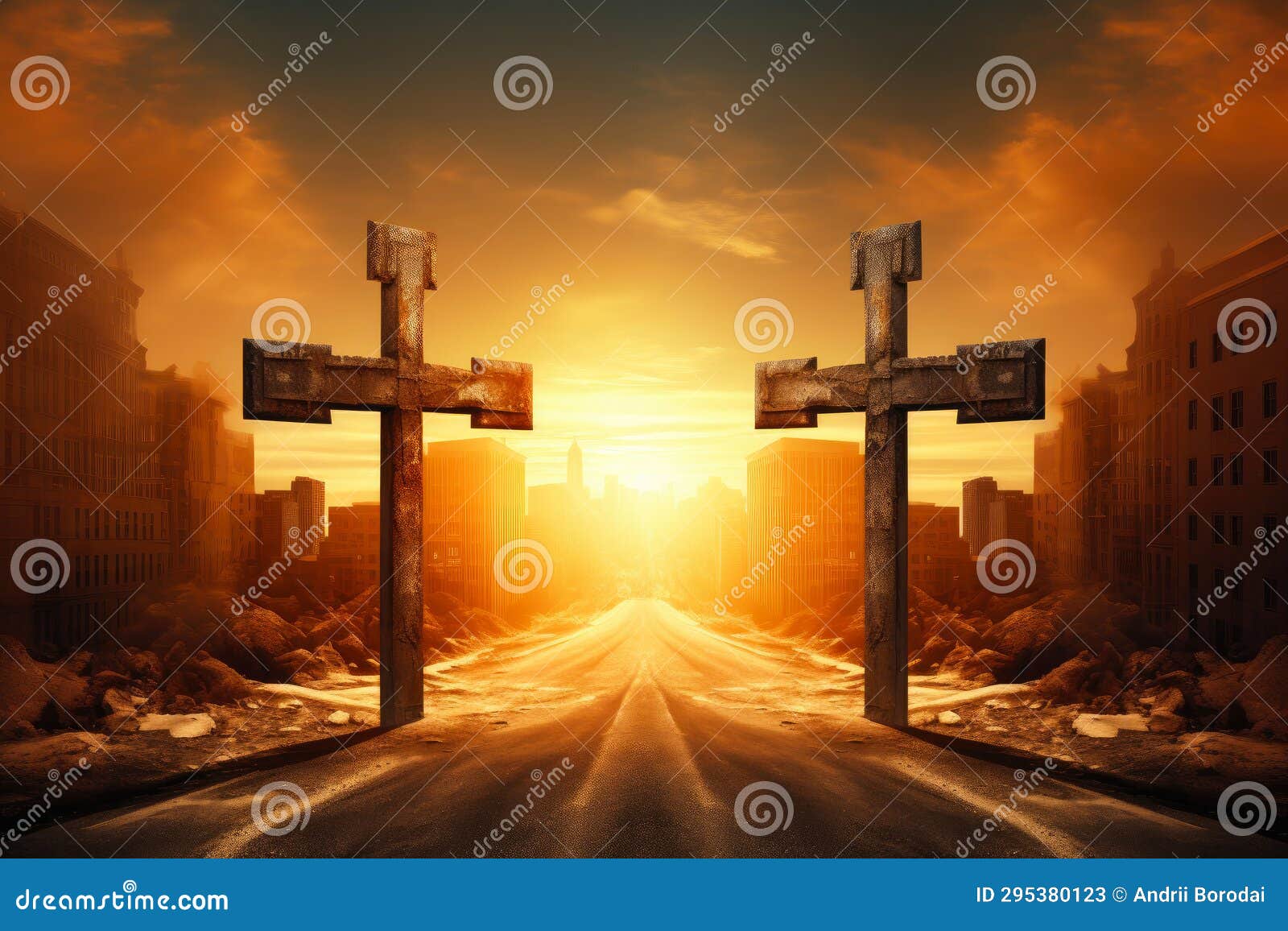 Navigational Crossroads Symbol. Generative Ai. Stock Illustration ...