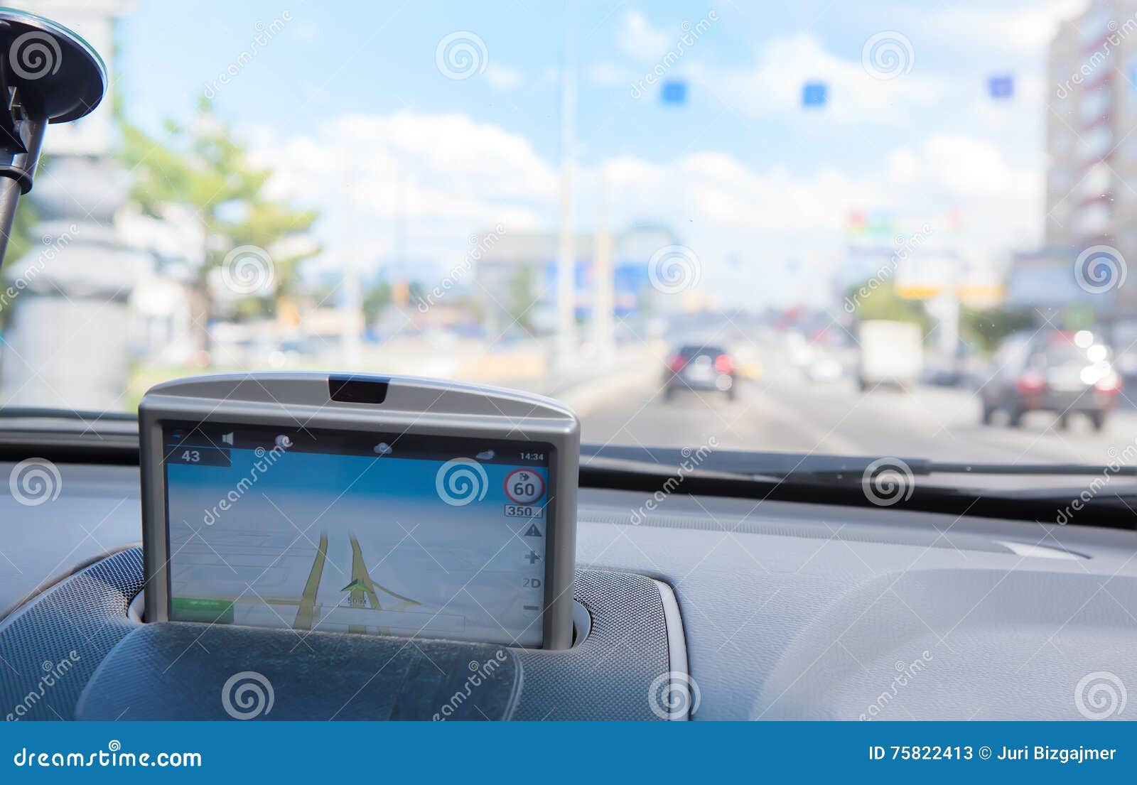 Navigator in car stock image. Image of road, technology - 75822413