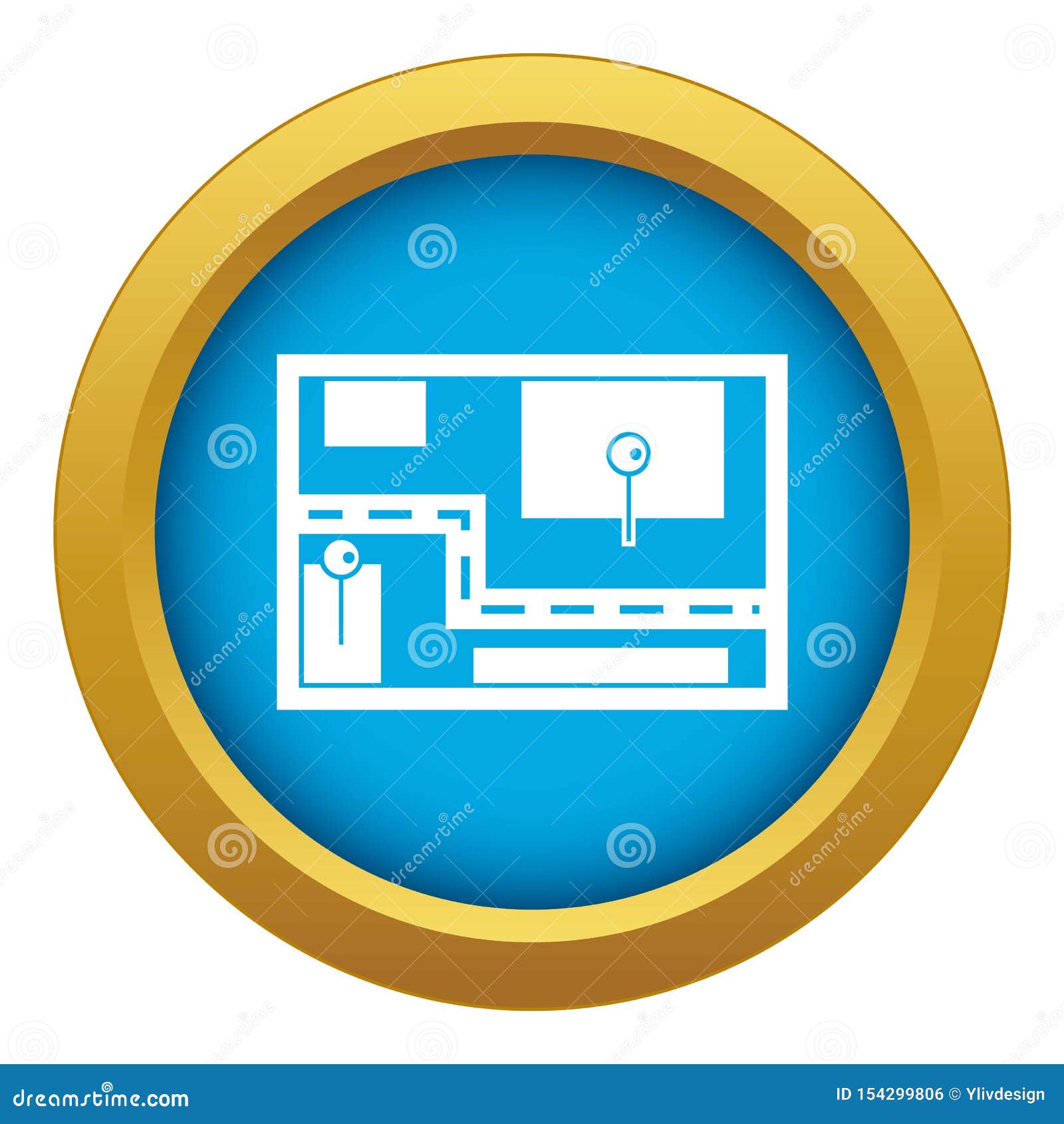 Navigator Icon Blue Vector Isolated Stock Vector - Illustration of ...
