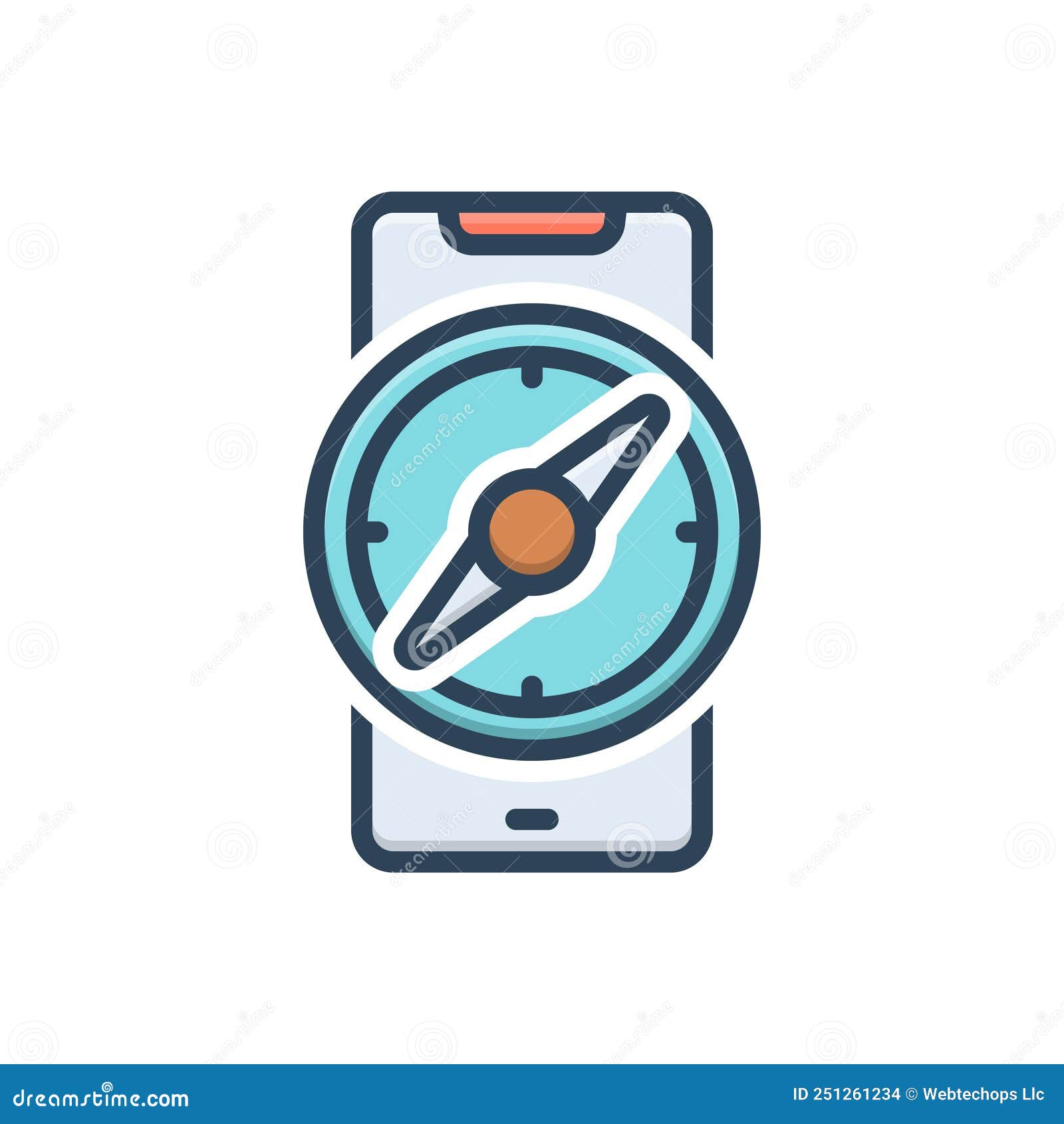 Color Illustration Icon for Navigator, Helmsman and Sailor Stock ...