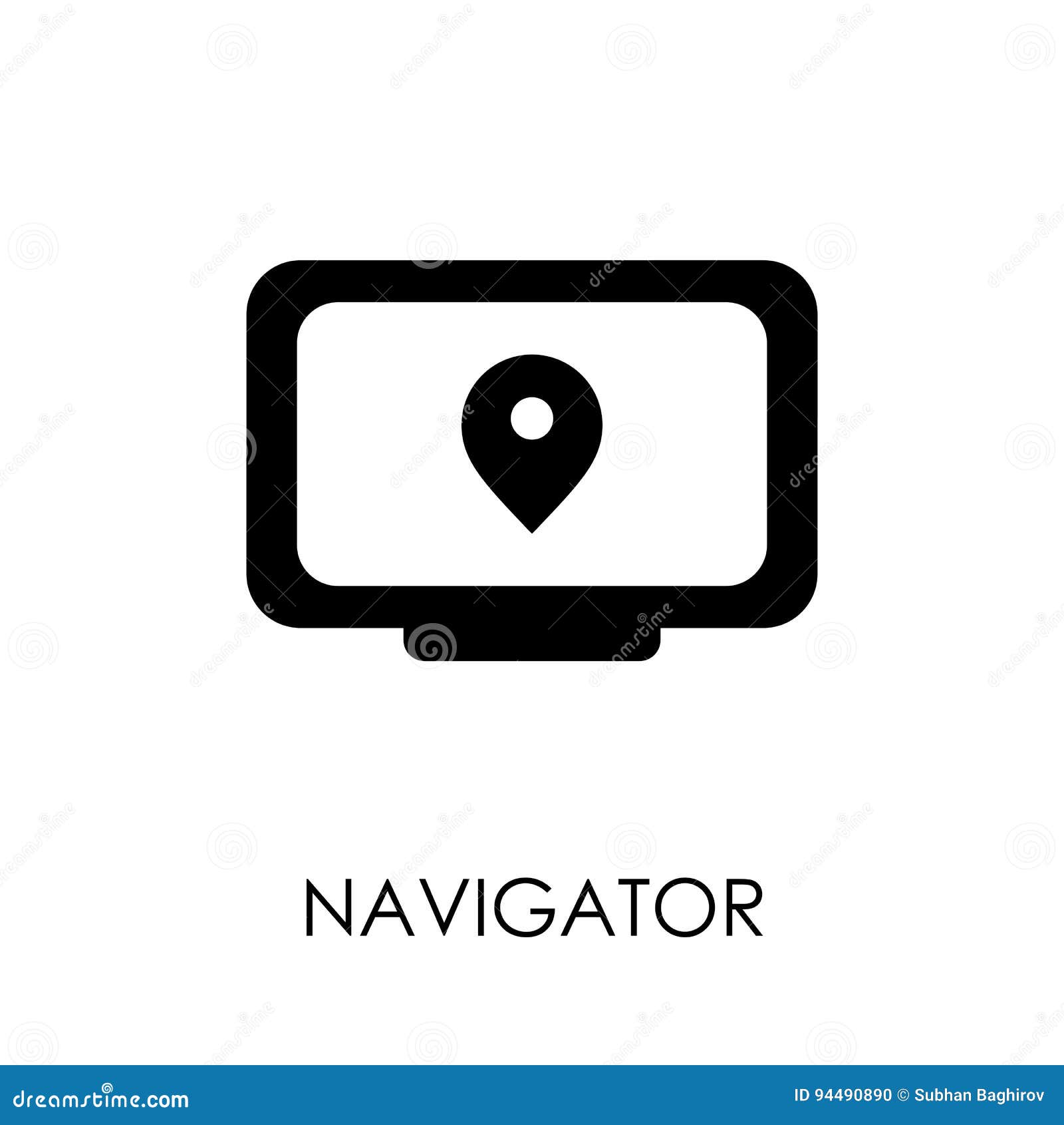 Navigator Icon Symbol Flat Style Vector Illustration Stock Vector ...